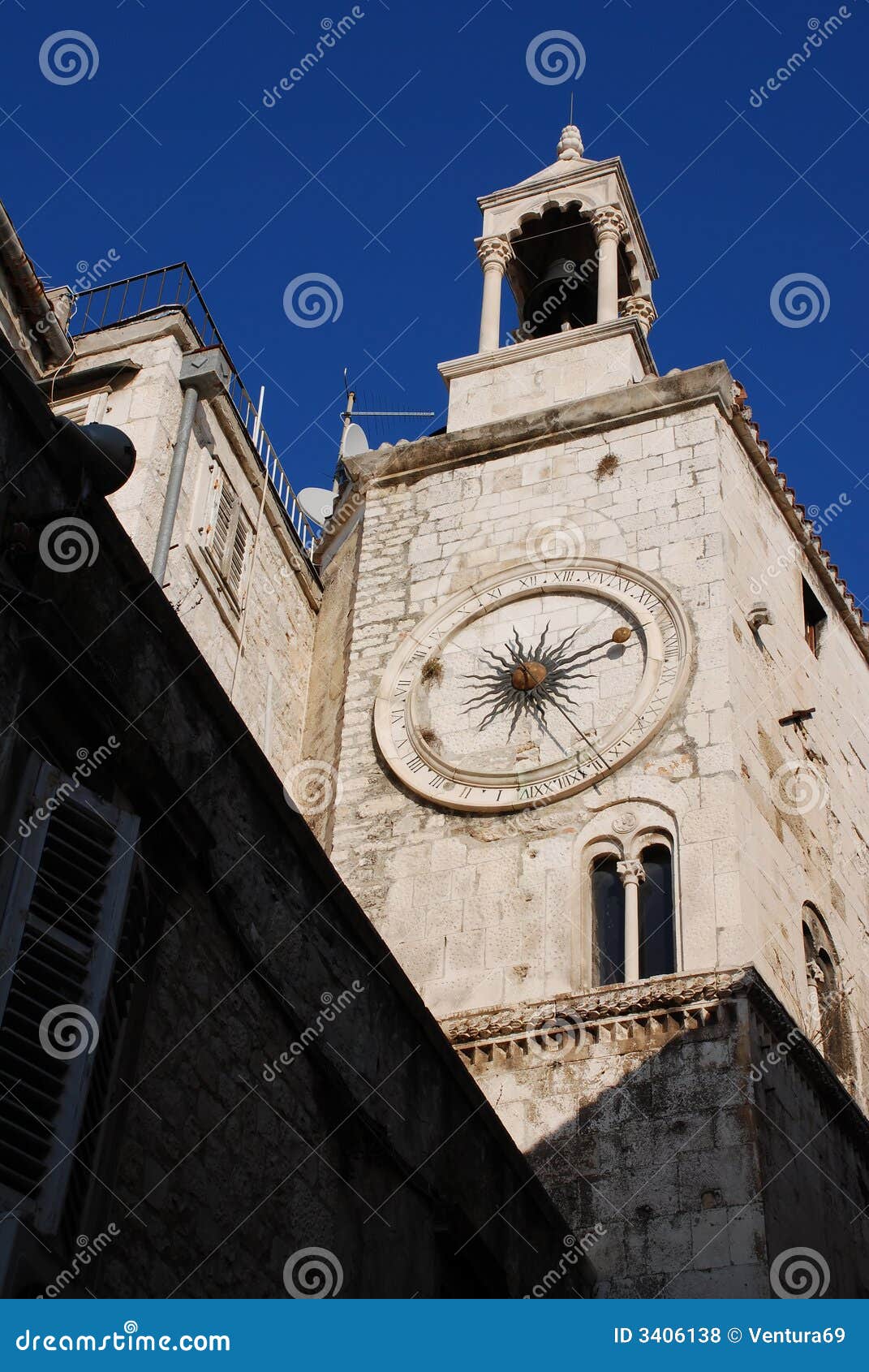 Clock tower in Split stock photo. Image of brick, cathedral - 3406138