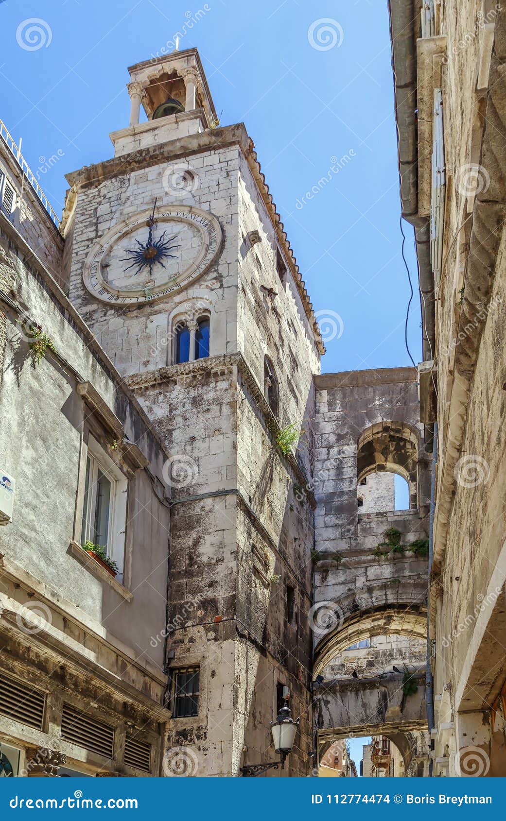 Clock Tower, Split, Croatia Stock Photo - Image of tower, attraction ...