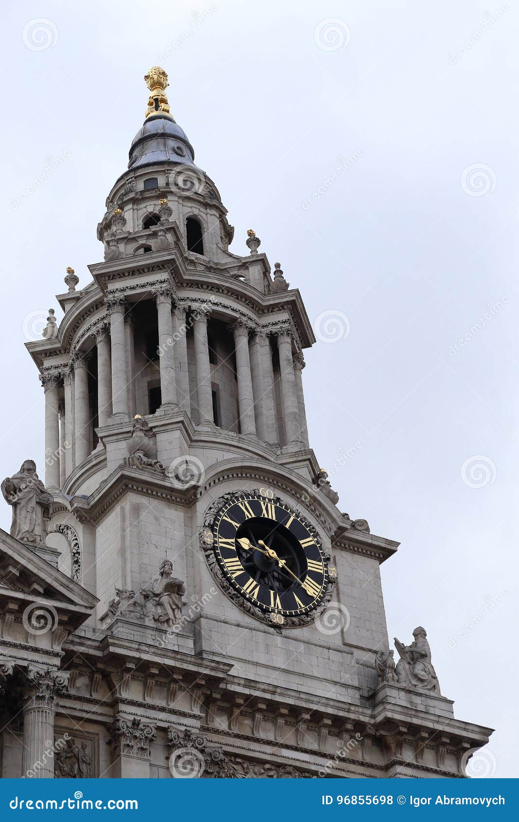 The Clock Tower of St. Paul`s Cathedral, London Editorial Stock Photo ...