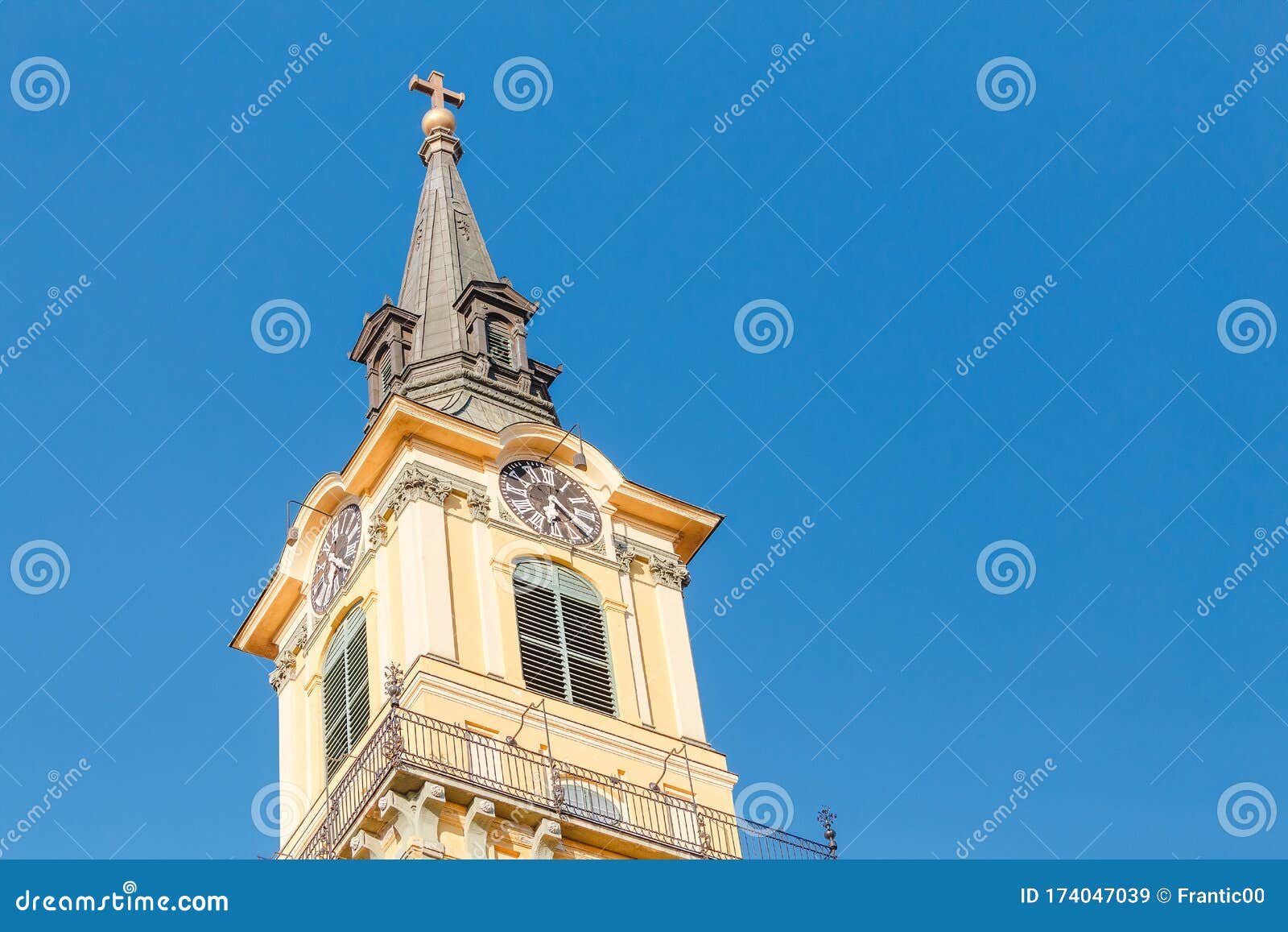 Clock on the Tower of St. Stephen Basilica in Budapest Stock Image ...