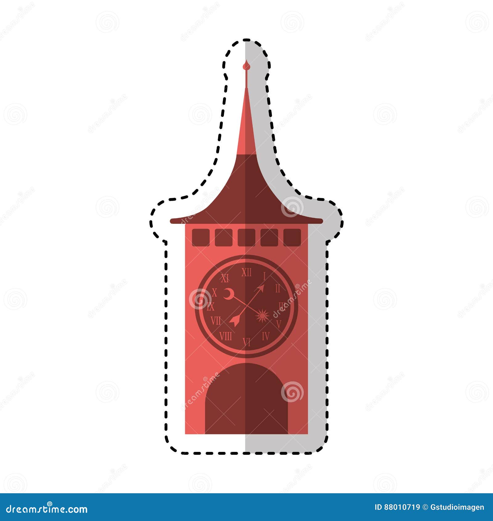 Clock of tower switzerland stock vector. Illustration of geography ...