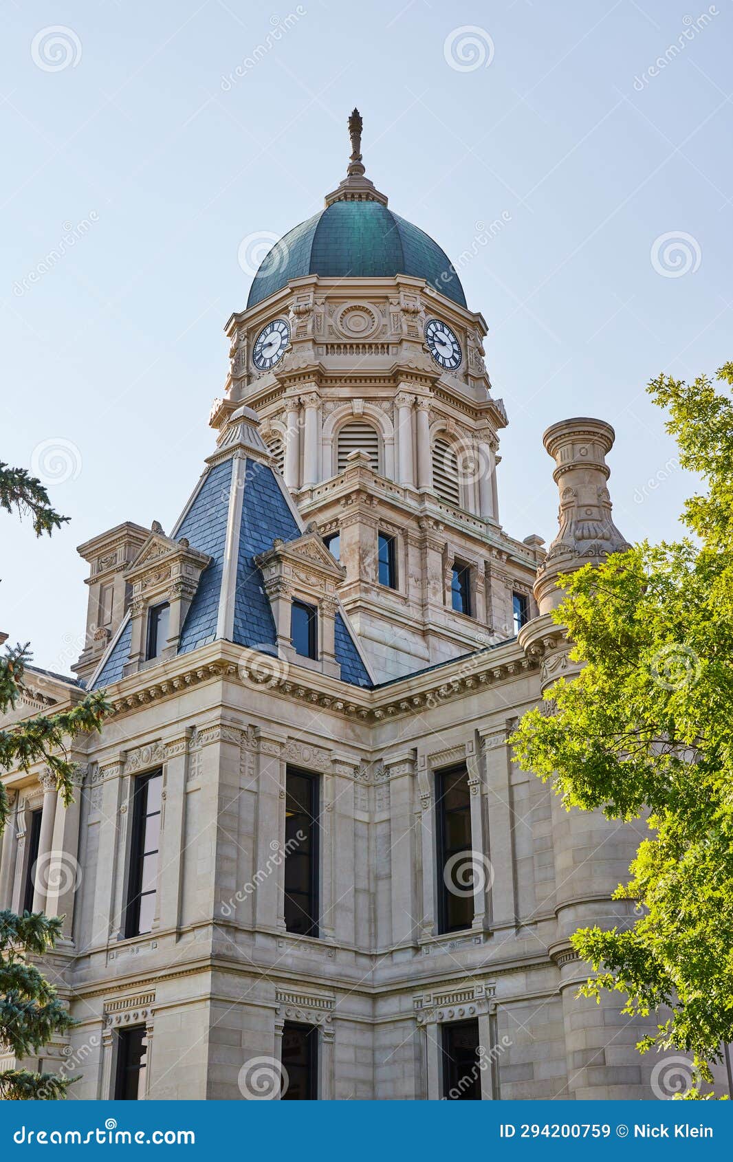 Clock Tower on Tall Whitley County Courthouse with Castle Like ...