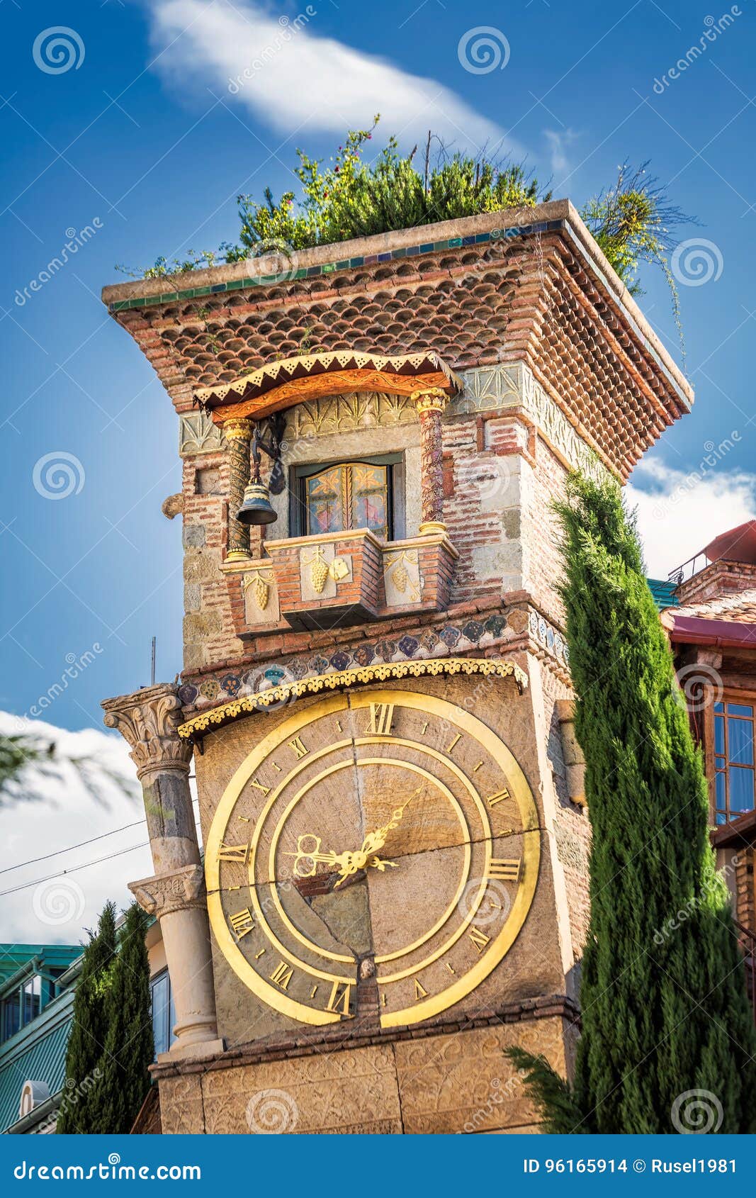 Clock tower tbilisi stock photo. Image of clock, building - 96165914