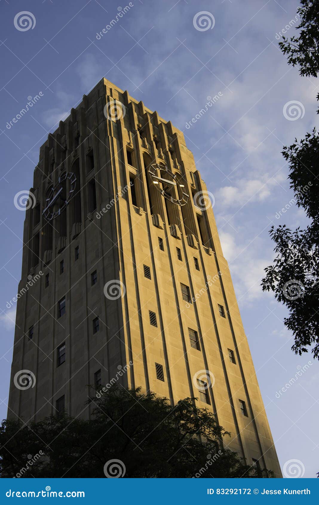 Clock Tower at the University of Michigan Stock Photo - Image of ...