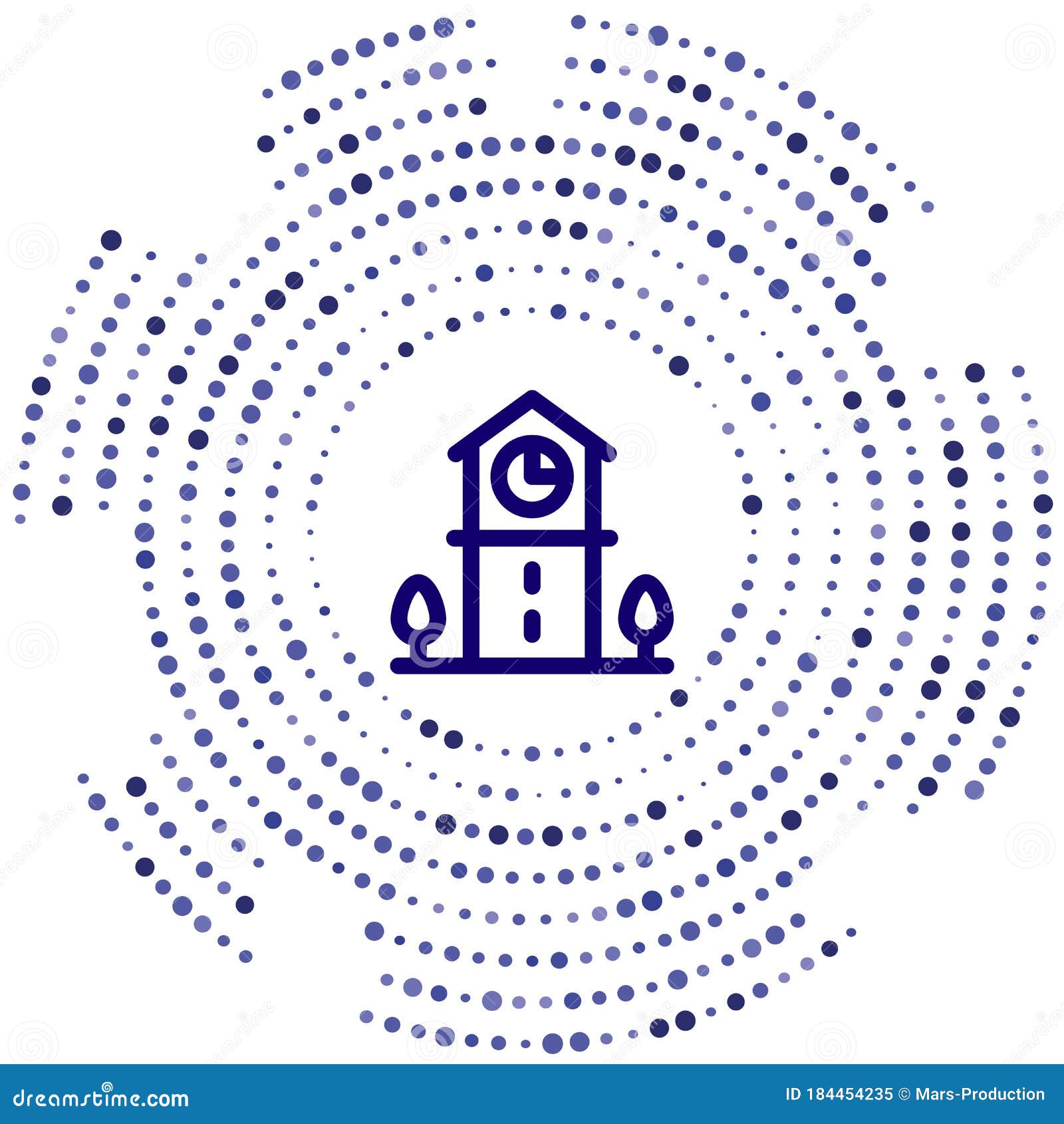 Clock Tower Vector Icon. Clock Tower Editable Stroke Stock Vector ...