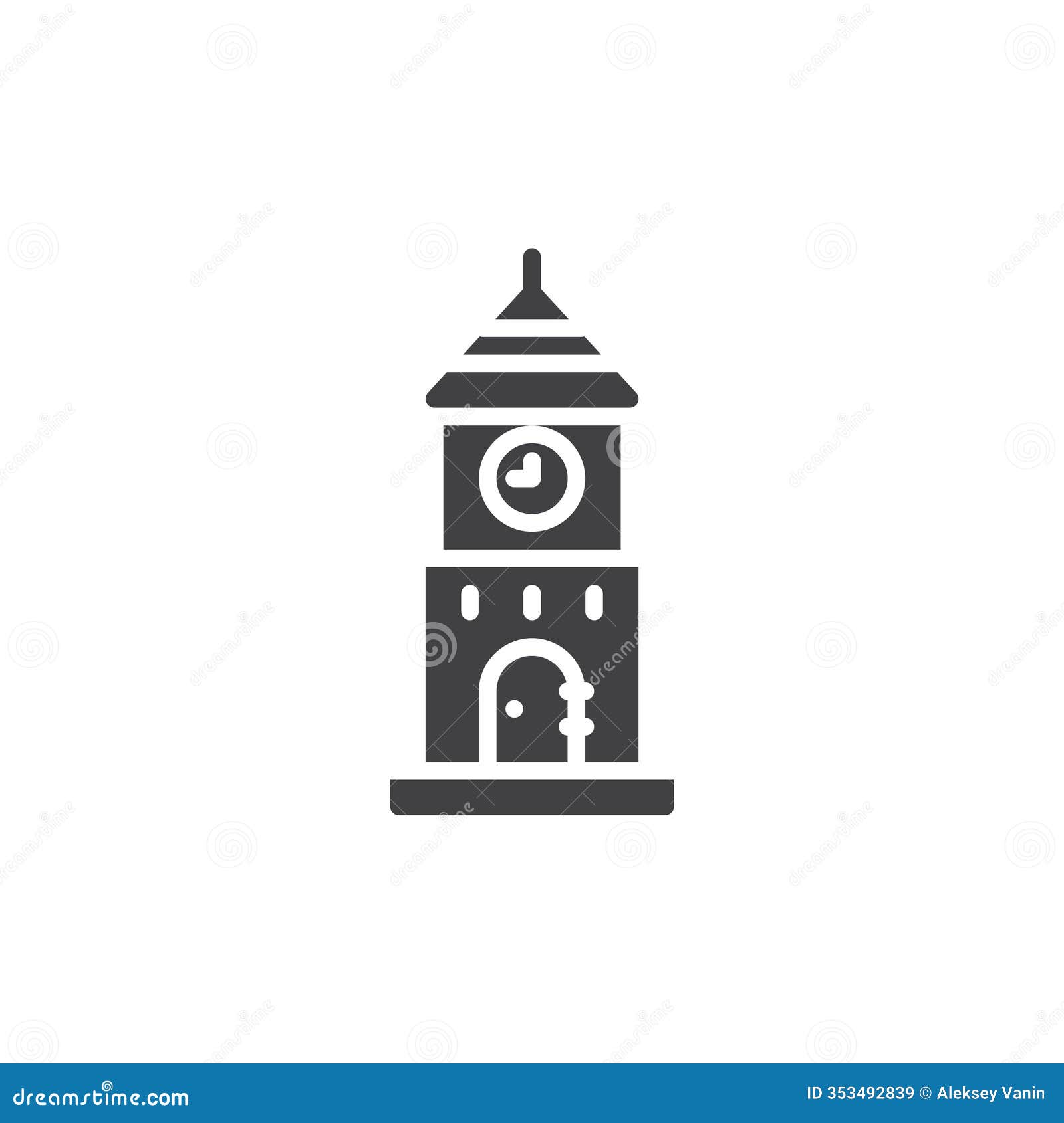 Clock tower vector icon stock illustration. Illustration of sign ...