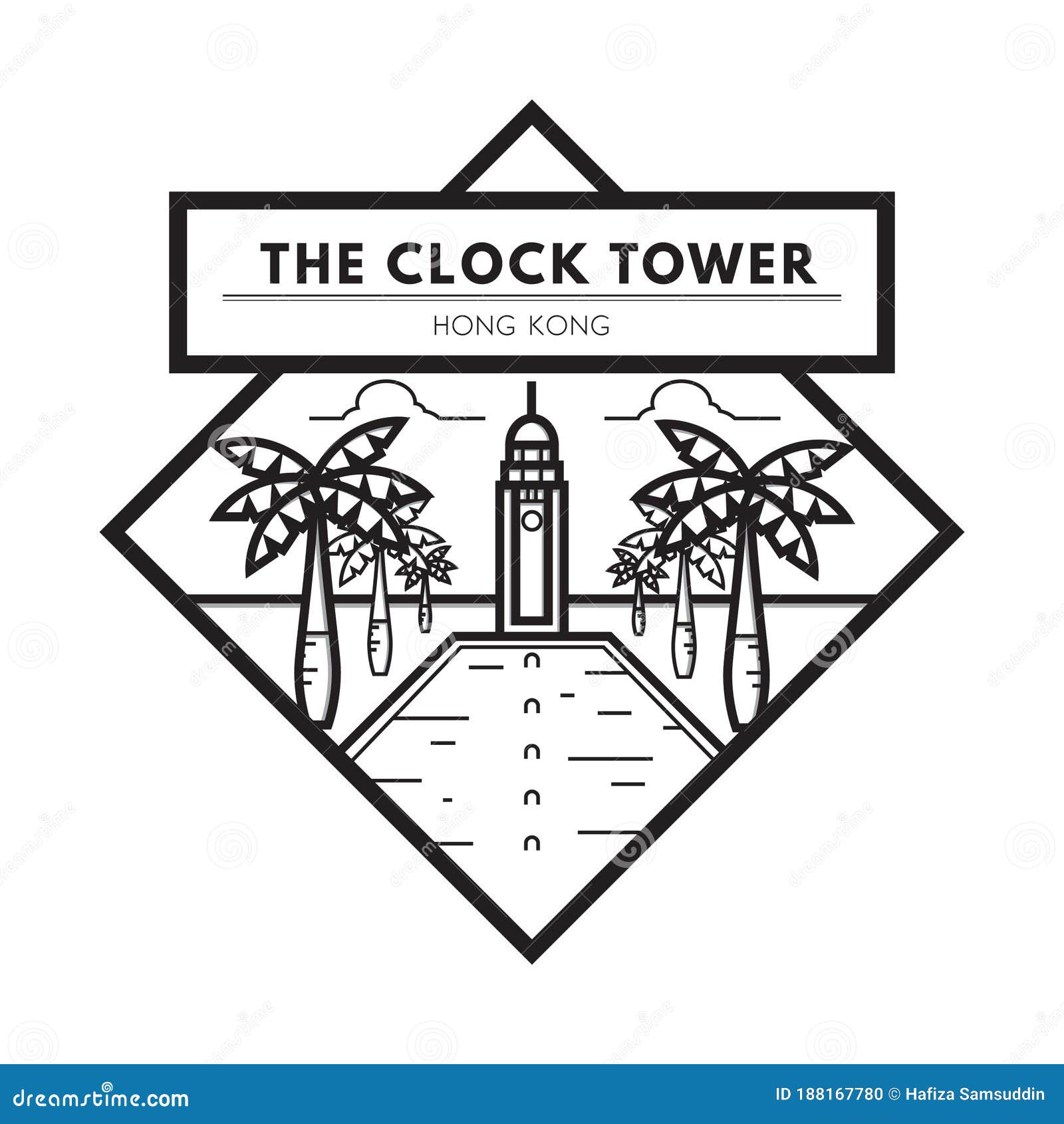 The Clock Tower. Vector Illustration Decorative Design Stock Vector ...