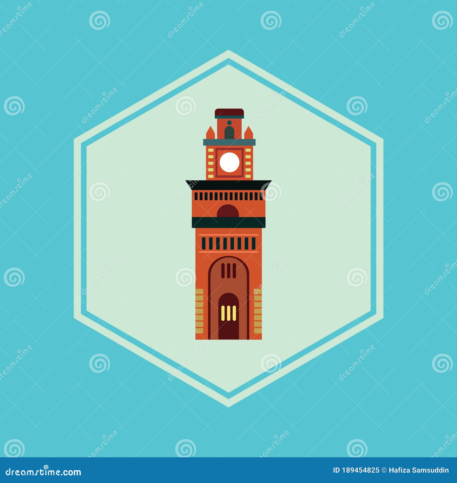 Clock Tower. Vector Illustration Decorative Design Stock Vector ...