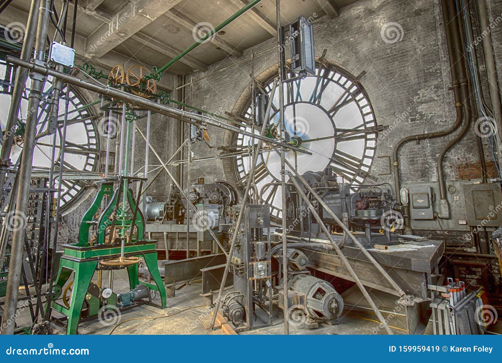 Clock Tower Works and Dials Stock Image - Image of bromo, viintage ...