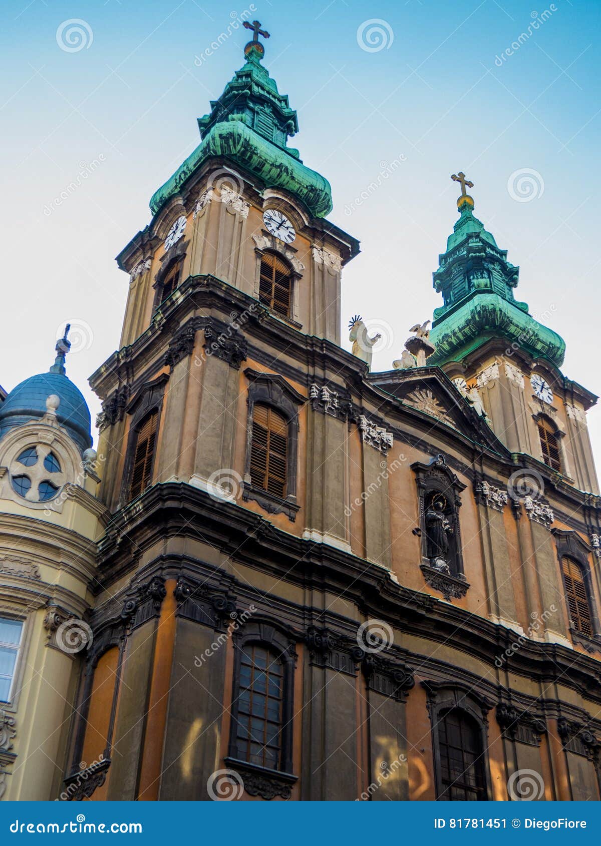 Clock Towers, Budapest stock image. Image of elegant - 81781451