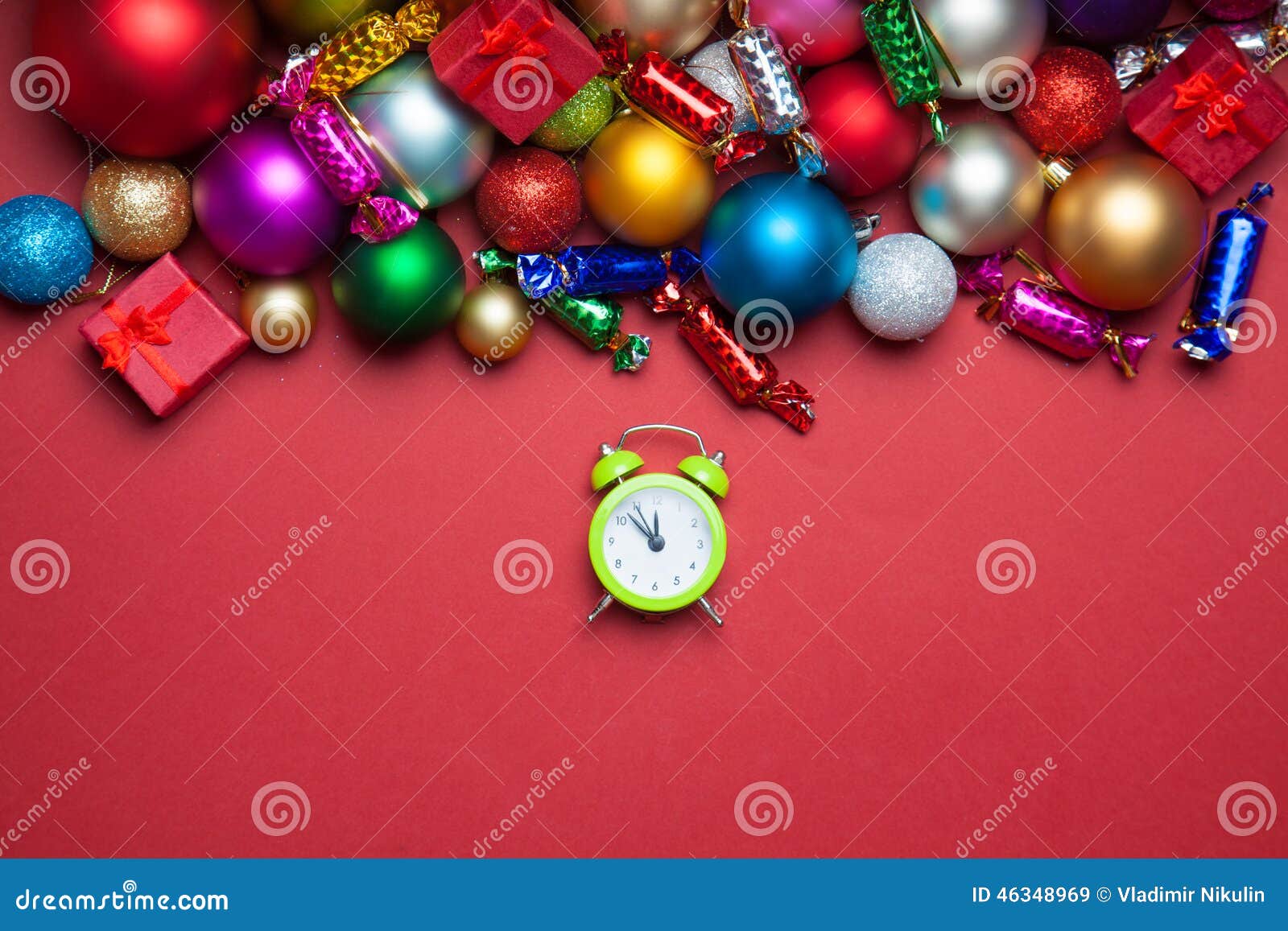 Clock and toys stock image. Image of reminder, holidays - 46348969