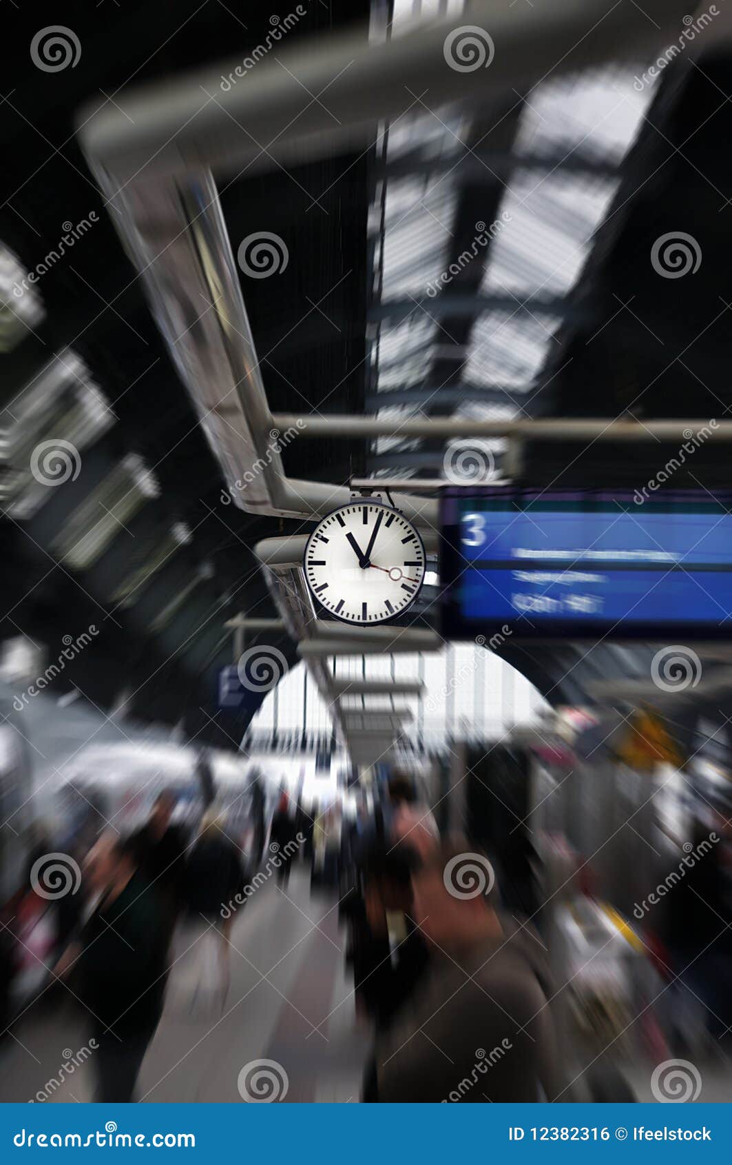 Clock in Train Station. Frankfurt am Main, Germany Stock Photo - Image ...