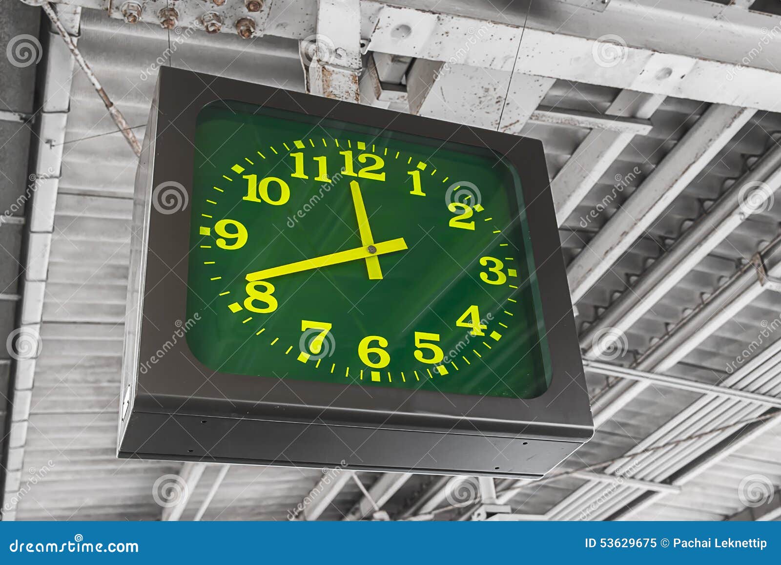 Clock at train station stock image. Image of hour, railway - 53629675