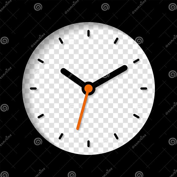 Clock Icon in Flat Style, Timer on Transparent Background. Business ...