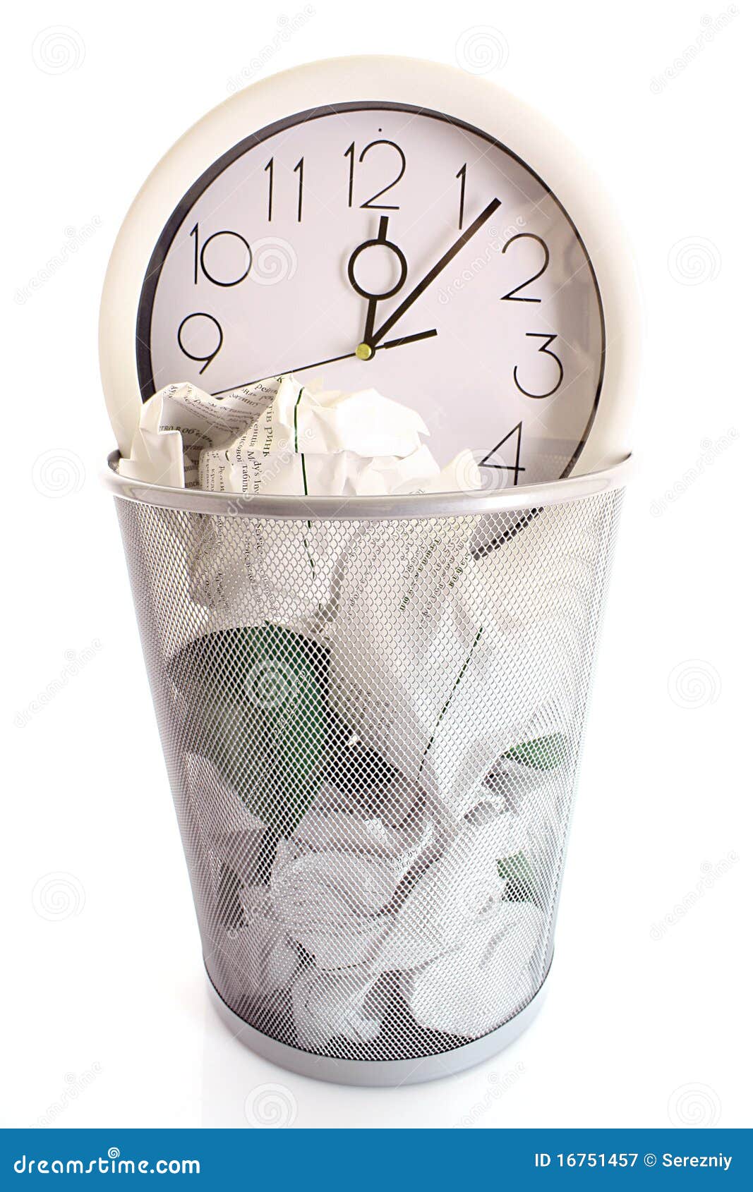 Clock in trash stock image. Image of spent, garbage, time - 16751457
