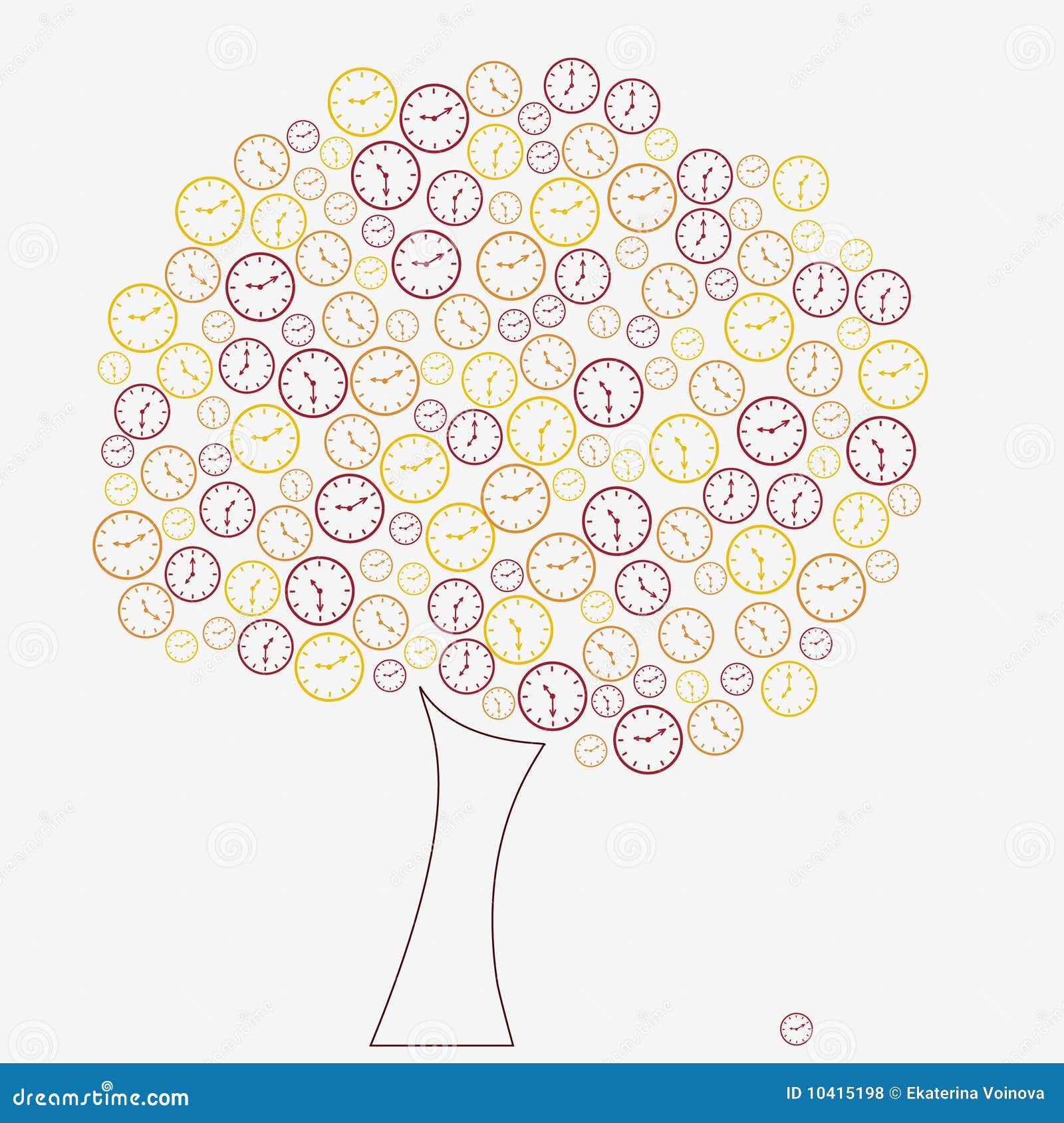 Clock tree stock vector. Illustration of future, grow - 10415198