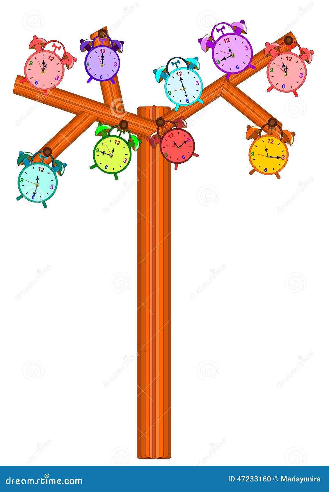 Clock Tree stock vector. Illustration of design, full - 47233160