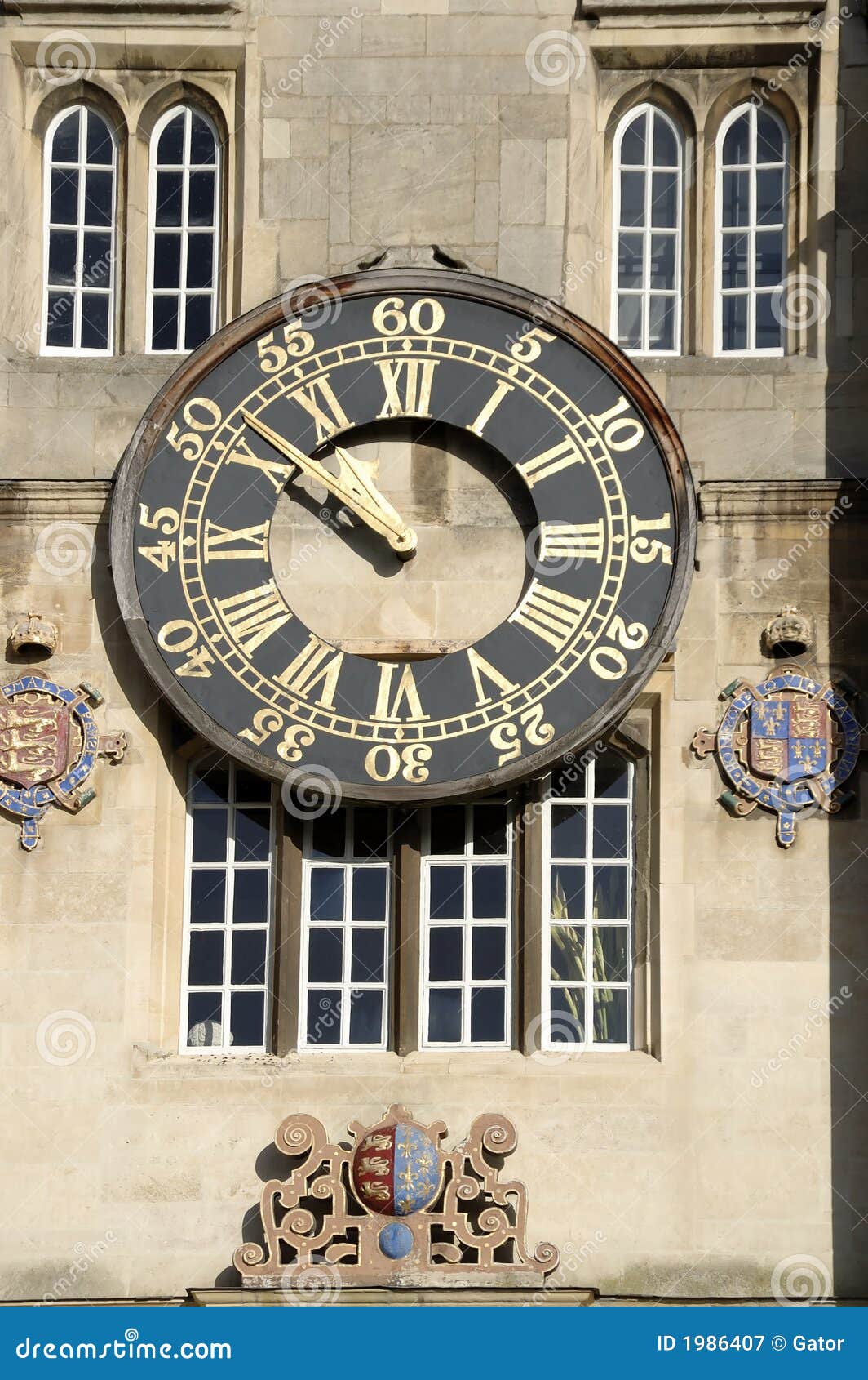 Clock, Trinity College, Cambridge Stock Image - Image of dial, england ...