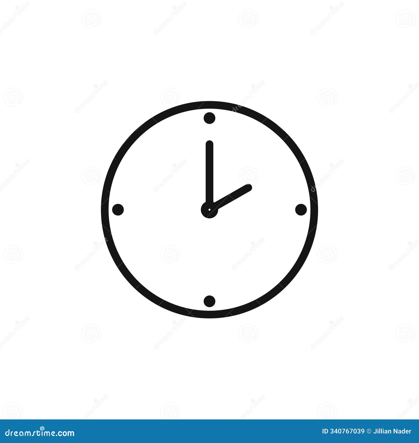 Clock Two Icon Thin Line Flat Illustration Stock Illustration ...