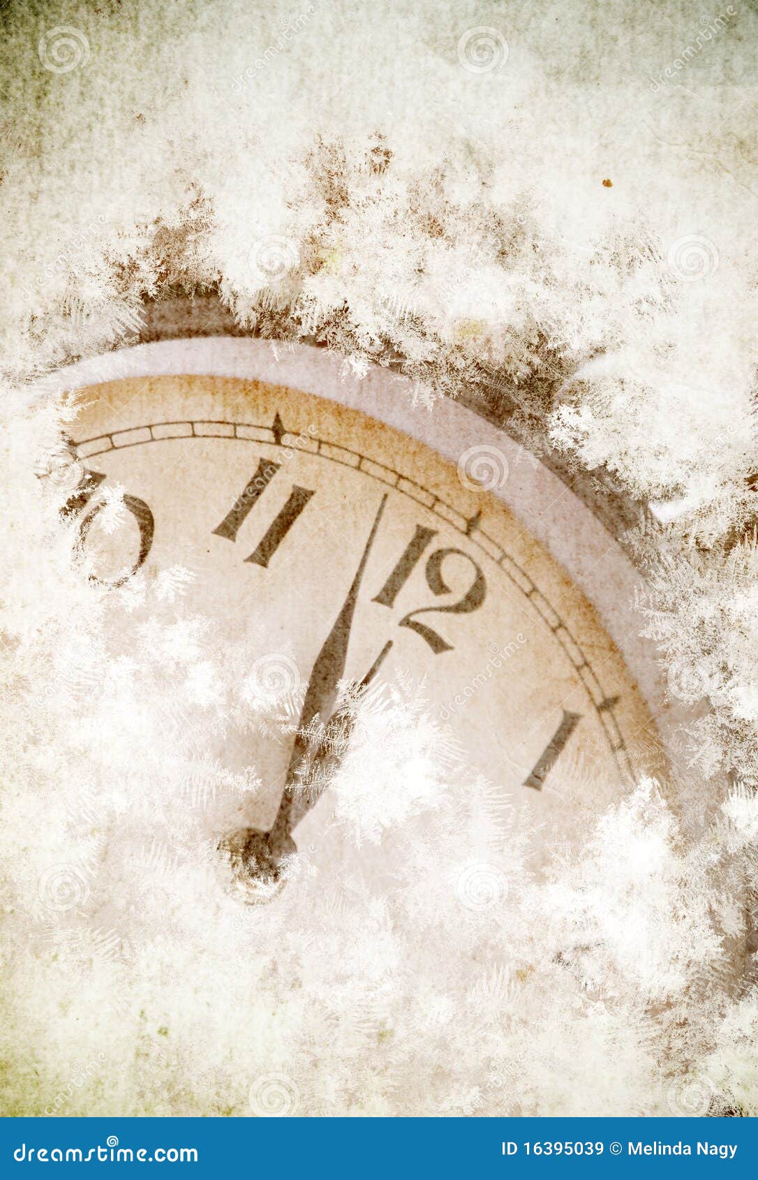 Clock under snow stock image. Image of time, white, frozen - 16395039