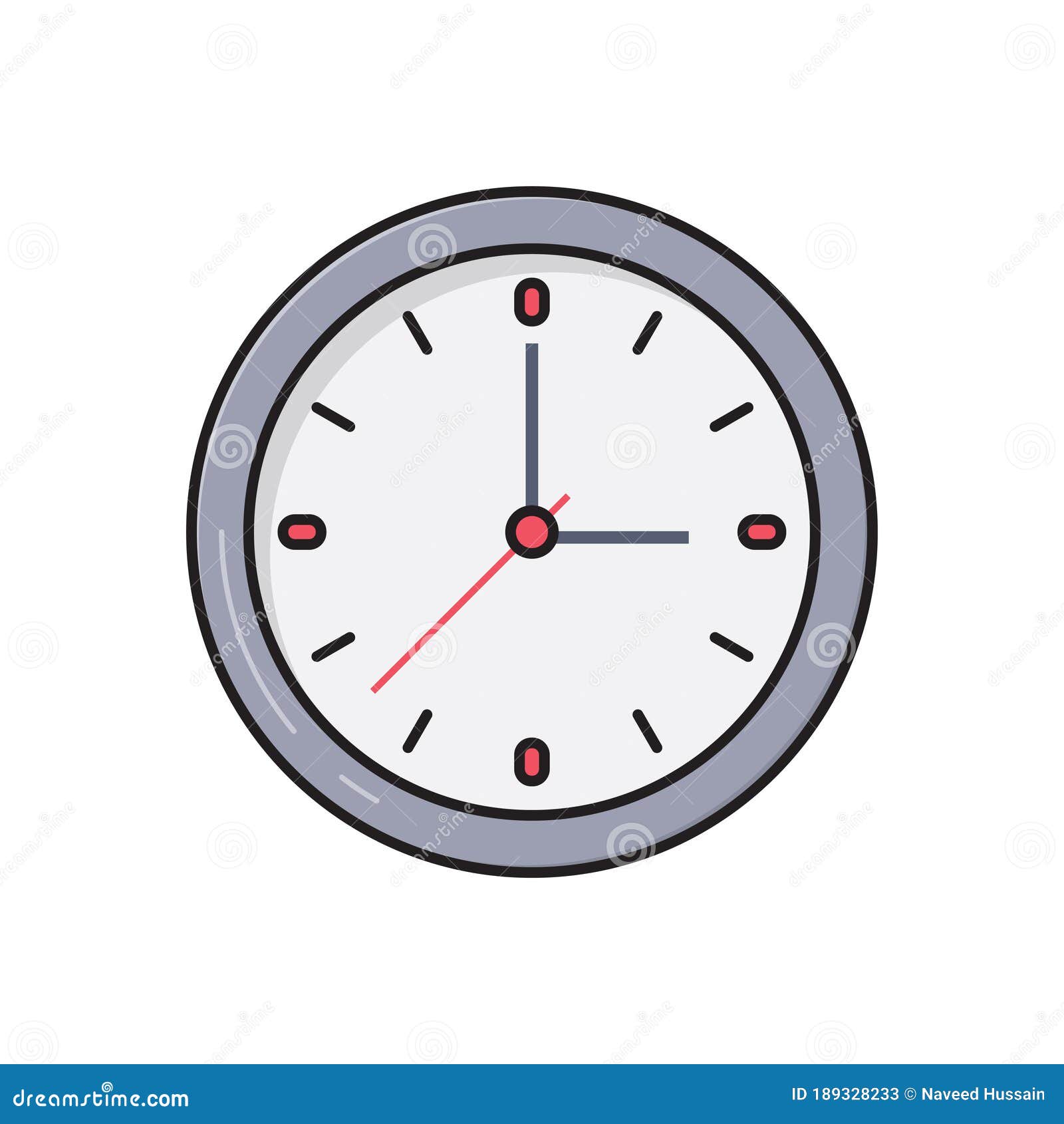 Clock Vector Color Flat Icon Stock Vector - Illustration of color ...