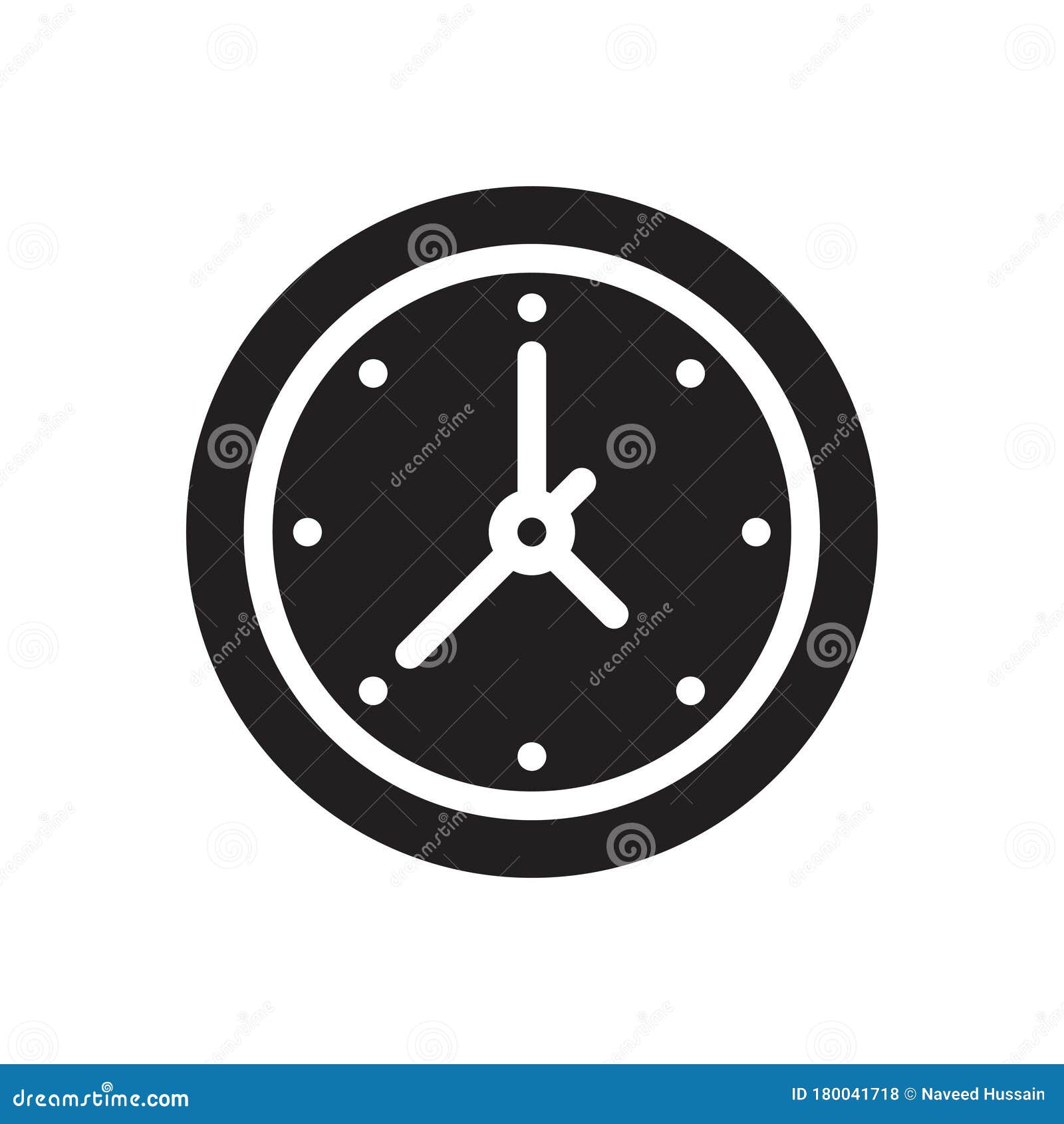 Clock Vector Glyph Flat Icon Stock Illustration - Illustration of glyph ...