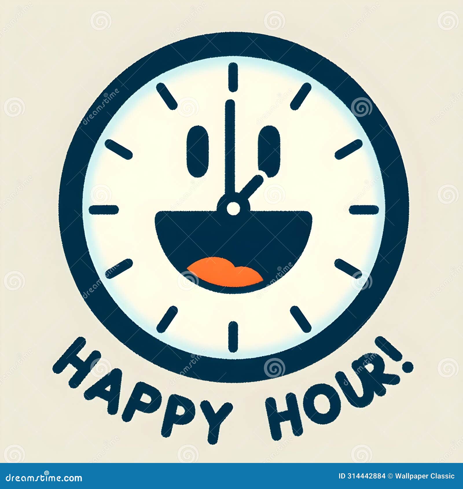 A Clock Vector Happy Design Ai Generator Stock Illustration ...