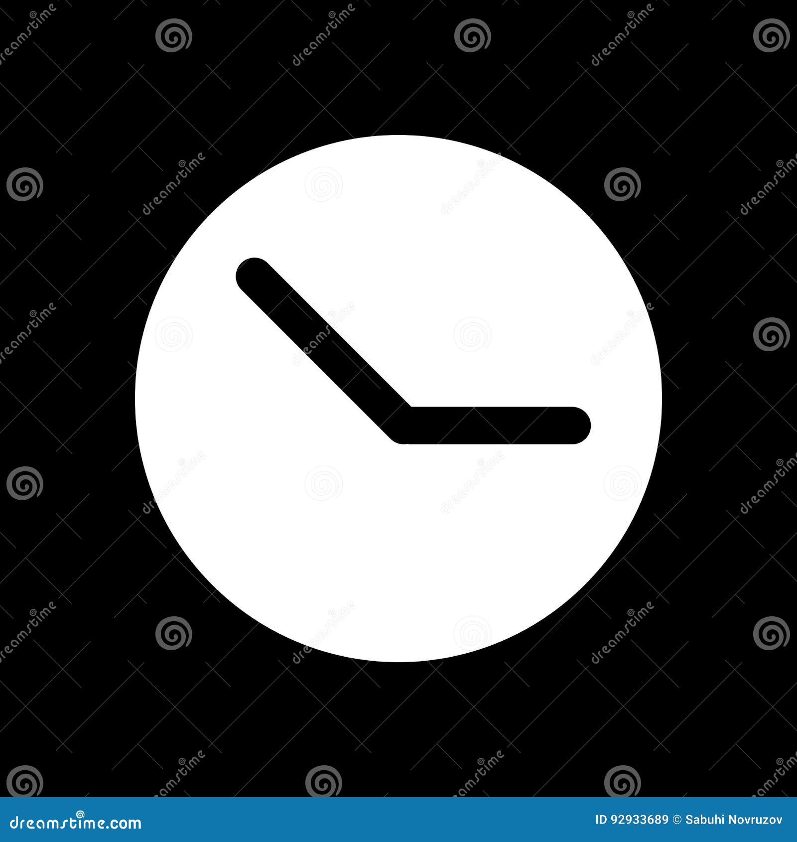 Clock Vector Icon. Black and White Clock Illustration. Solid Linear ...