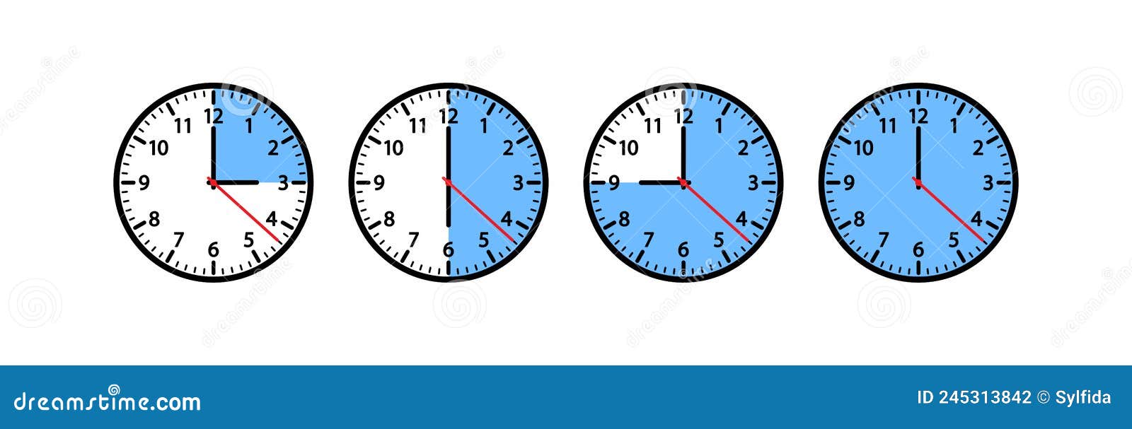 Different Timer Icons - Colorful Vector Illustrations Set - Isolated On ...