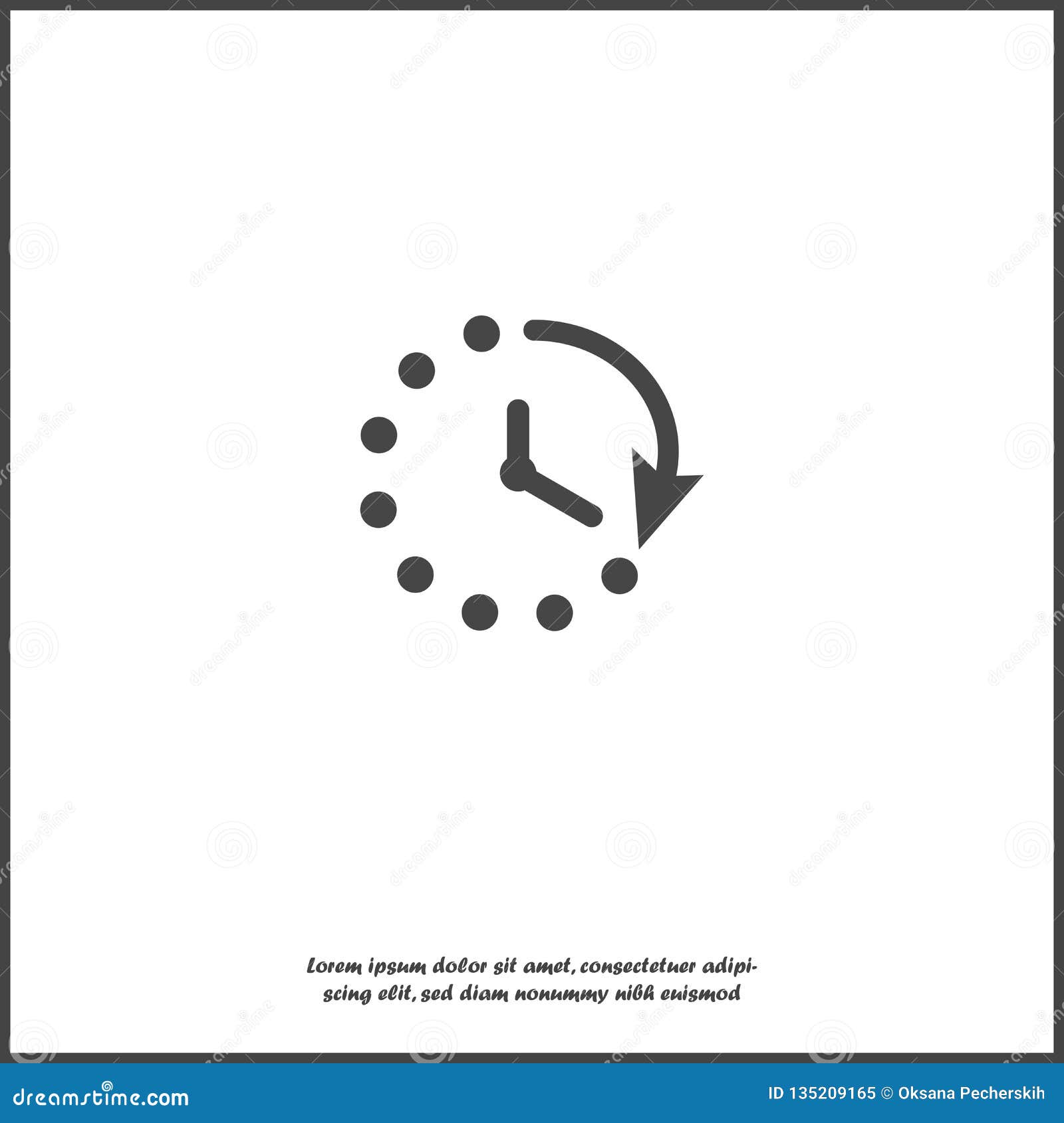Clock Vector Icon. Symbol Countdown on White Isolated Background Stock ...