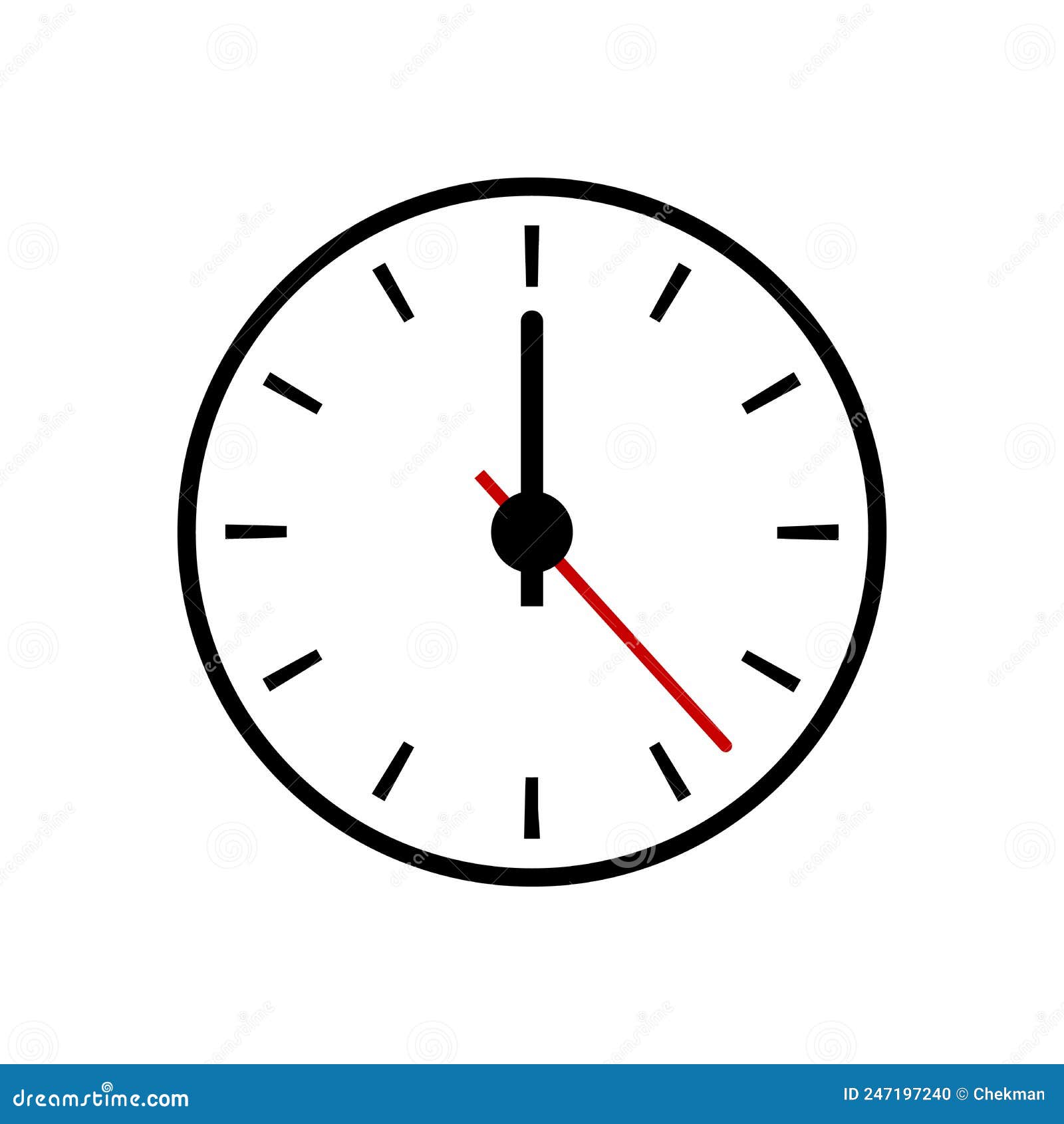Clock Vector Icon. Time Concept. Black Flat Symbol of Time Stock Vector ...
