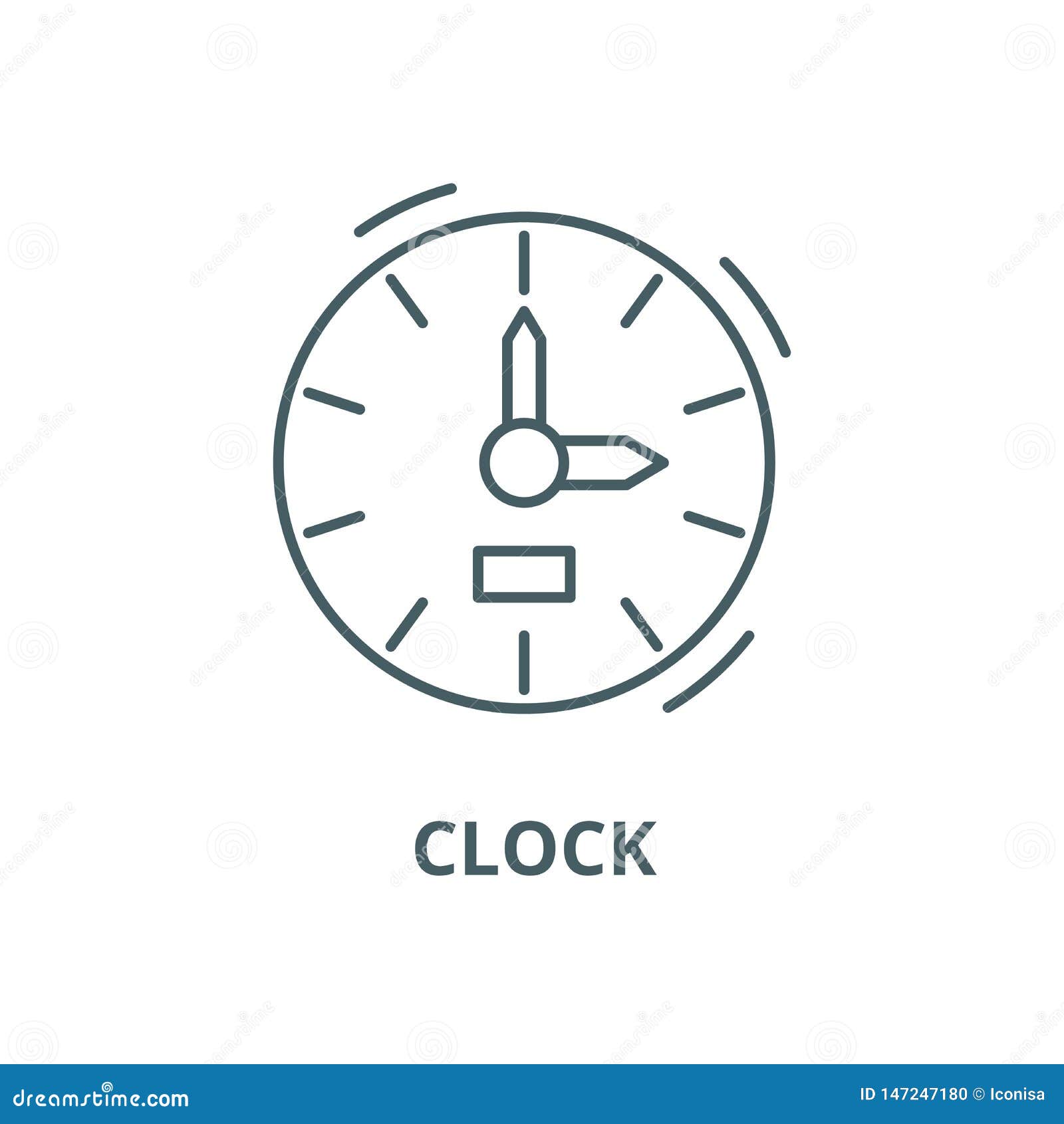 Clock Vector Line Icon, Linear Concept, Outline Sign, Symbol Stock ...