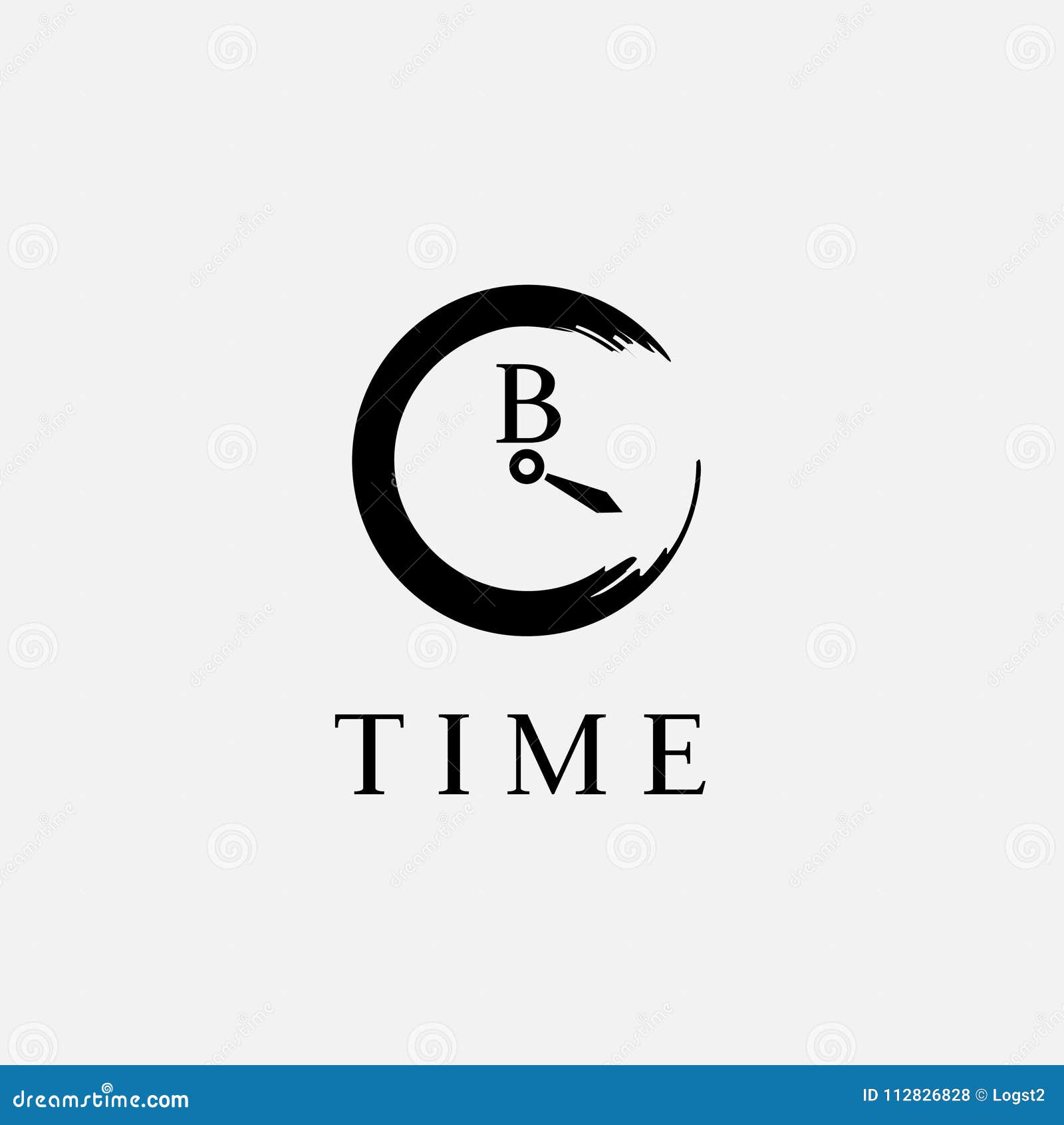 Clock Vector Logo. Time Emblem. B Letter Icon Stock Vector ...