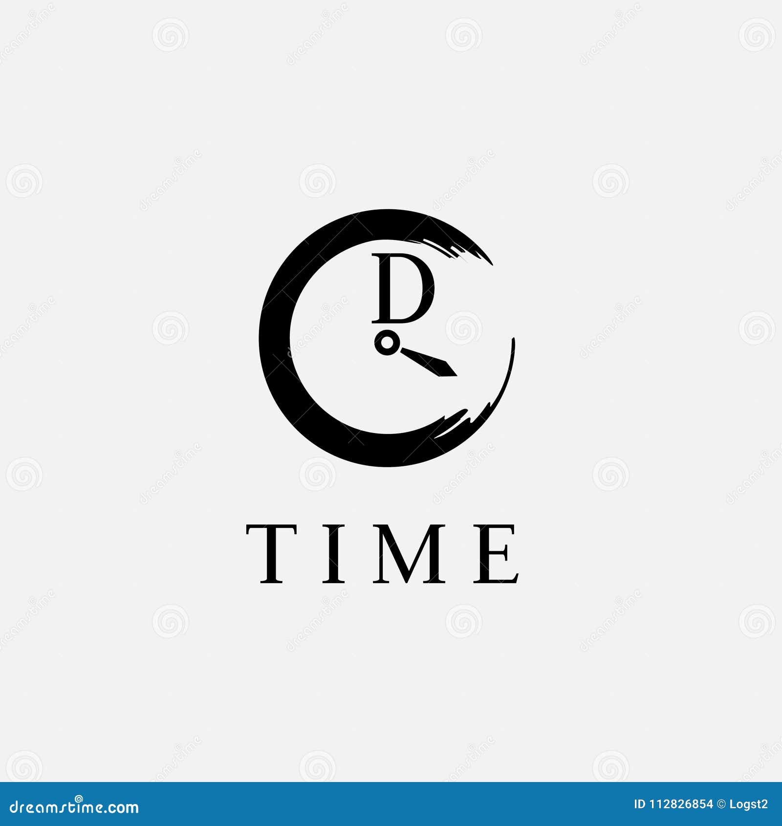 Clock Vector Logo. Time Emblem. D Letter Icon Stock Vector ...