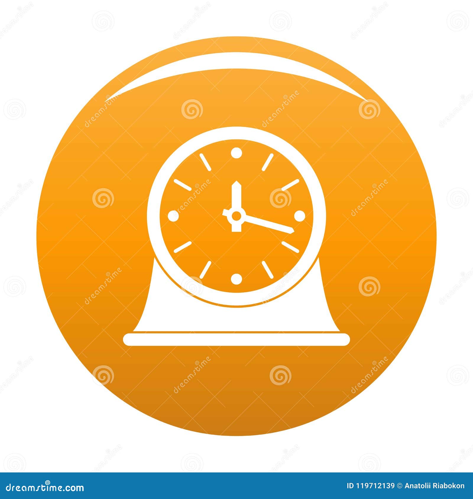 Clock Vintage Icon Vector Orange Stock Vector - Illustration of minute ...