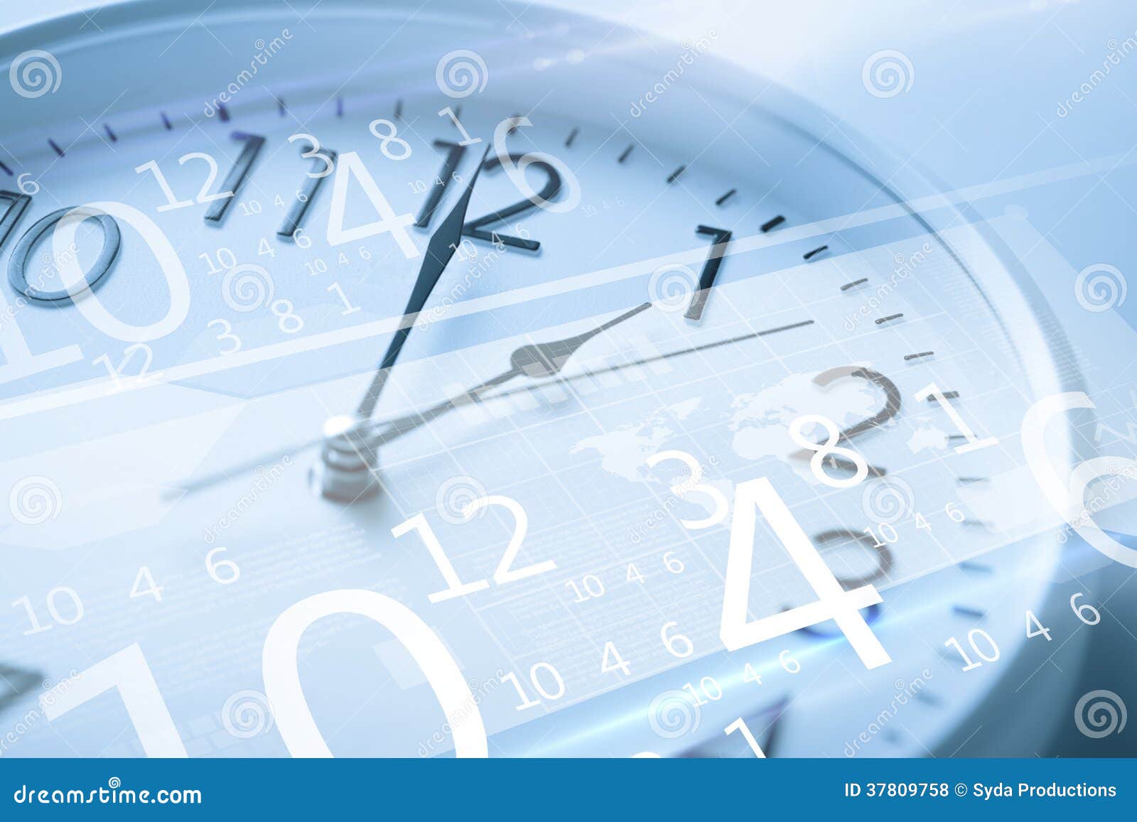 Clock and virtual screen stock photo. Image of global - 37809758