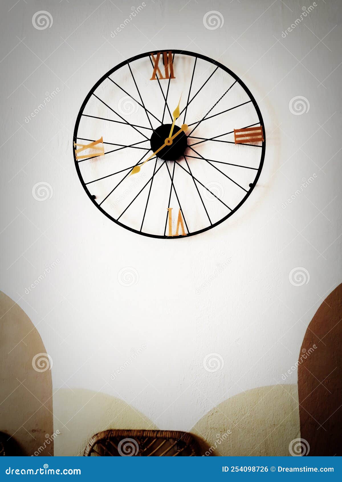 A clock in the wall stock photo. Image of clip, wait - 254098726