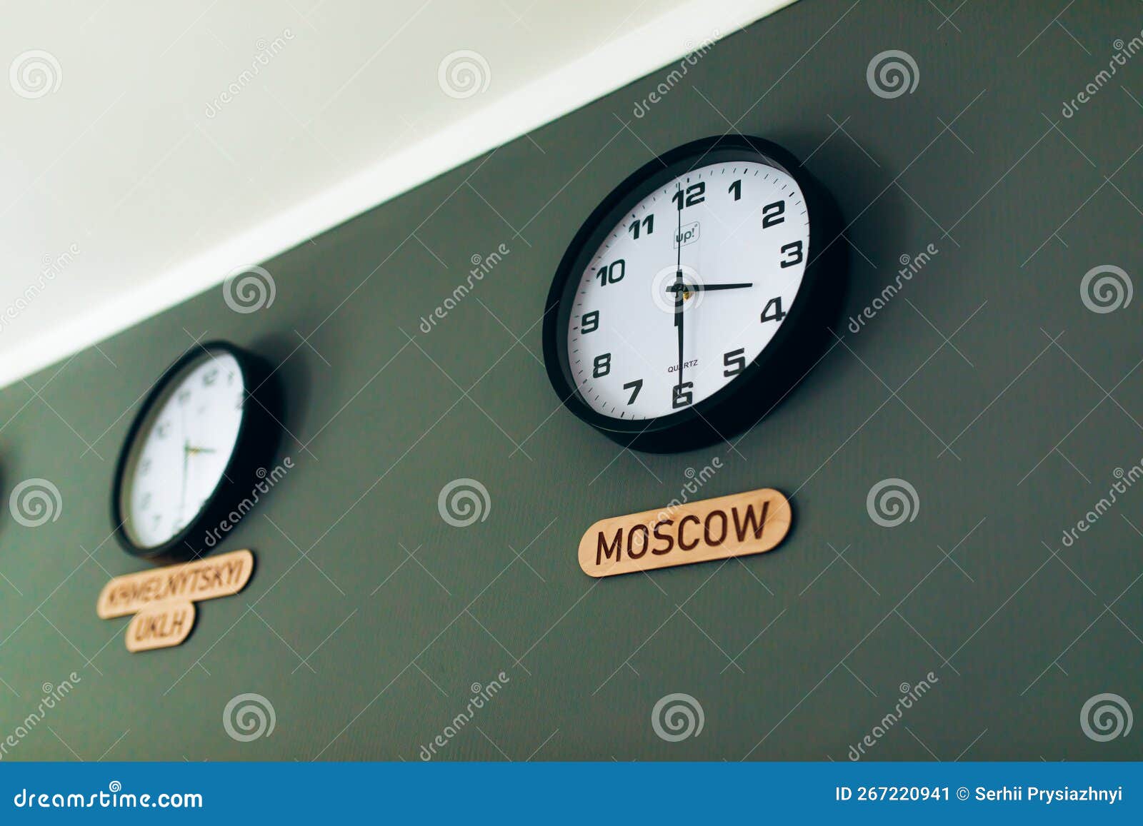 The Clock on the Wall in the Hotel Stock Image - Image of modern ...