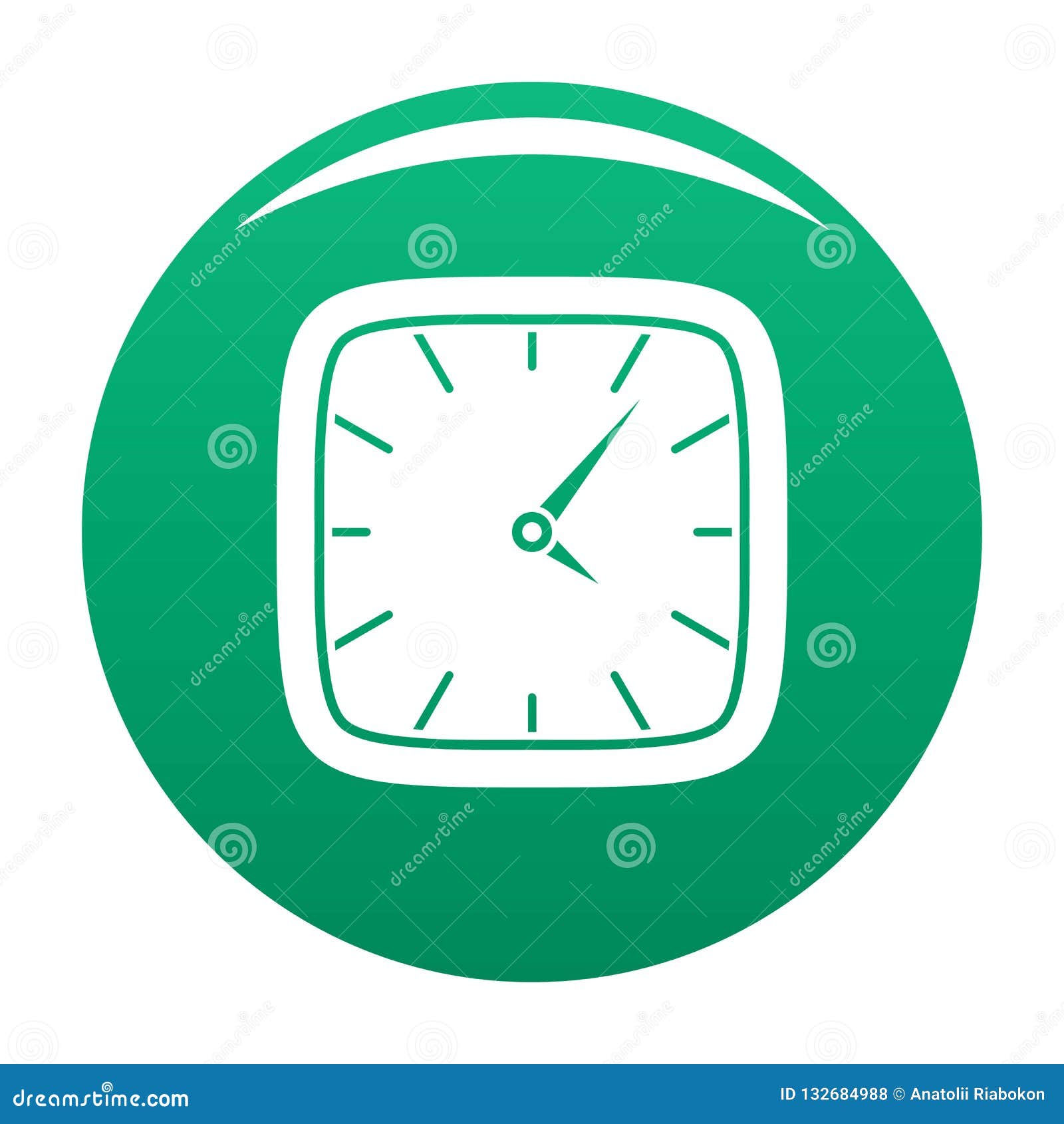 Clock Wall Icon Vector Green Stock Vector - Illustration of modern ...