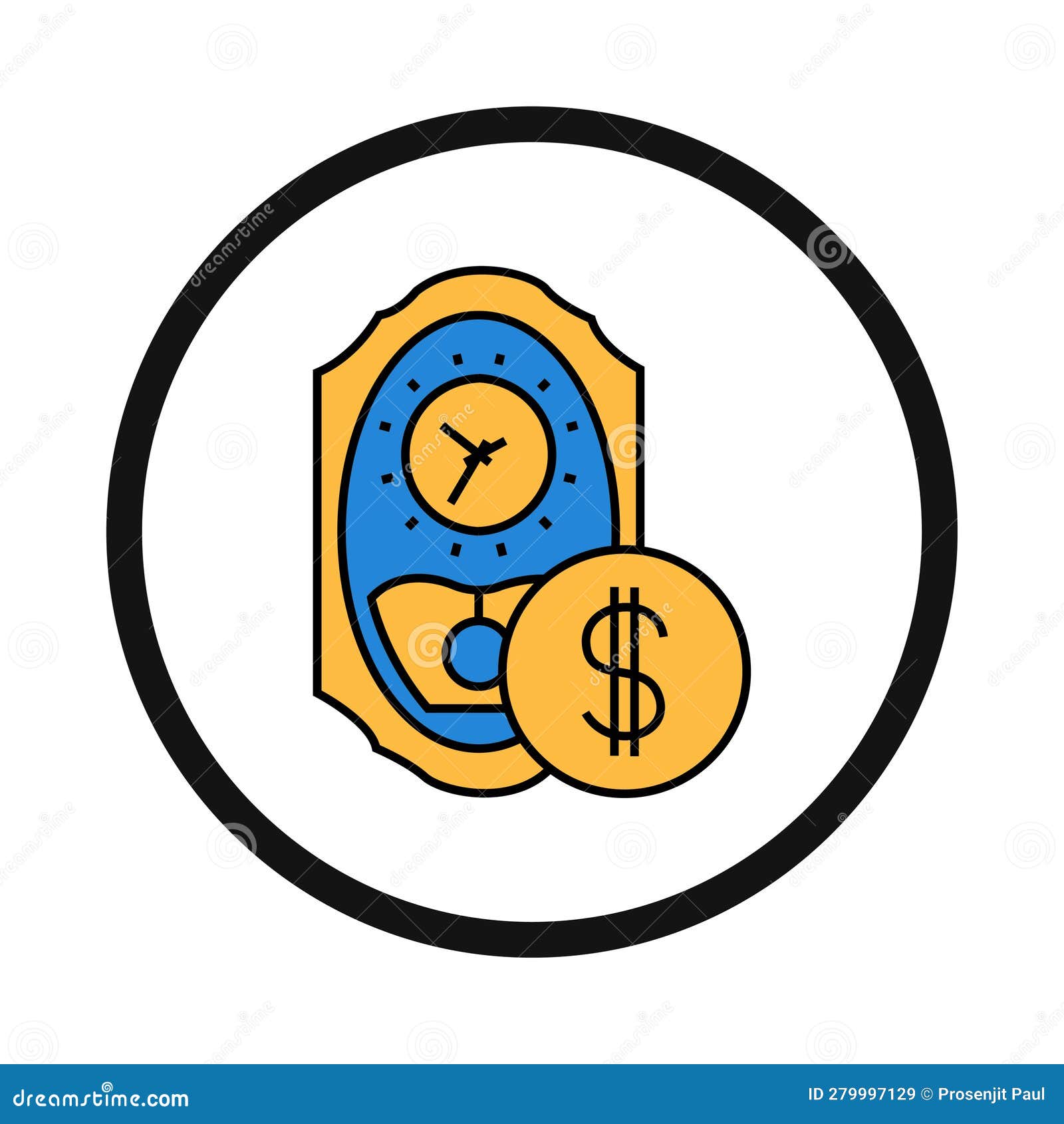 Clock, Wall Clock, Watch, Time, Money, Dollar, Time Money Icon Stock ...