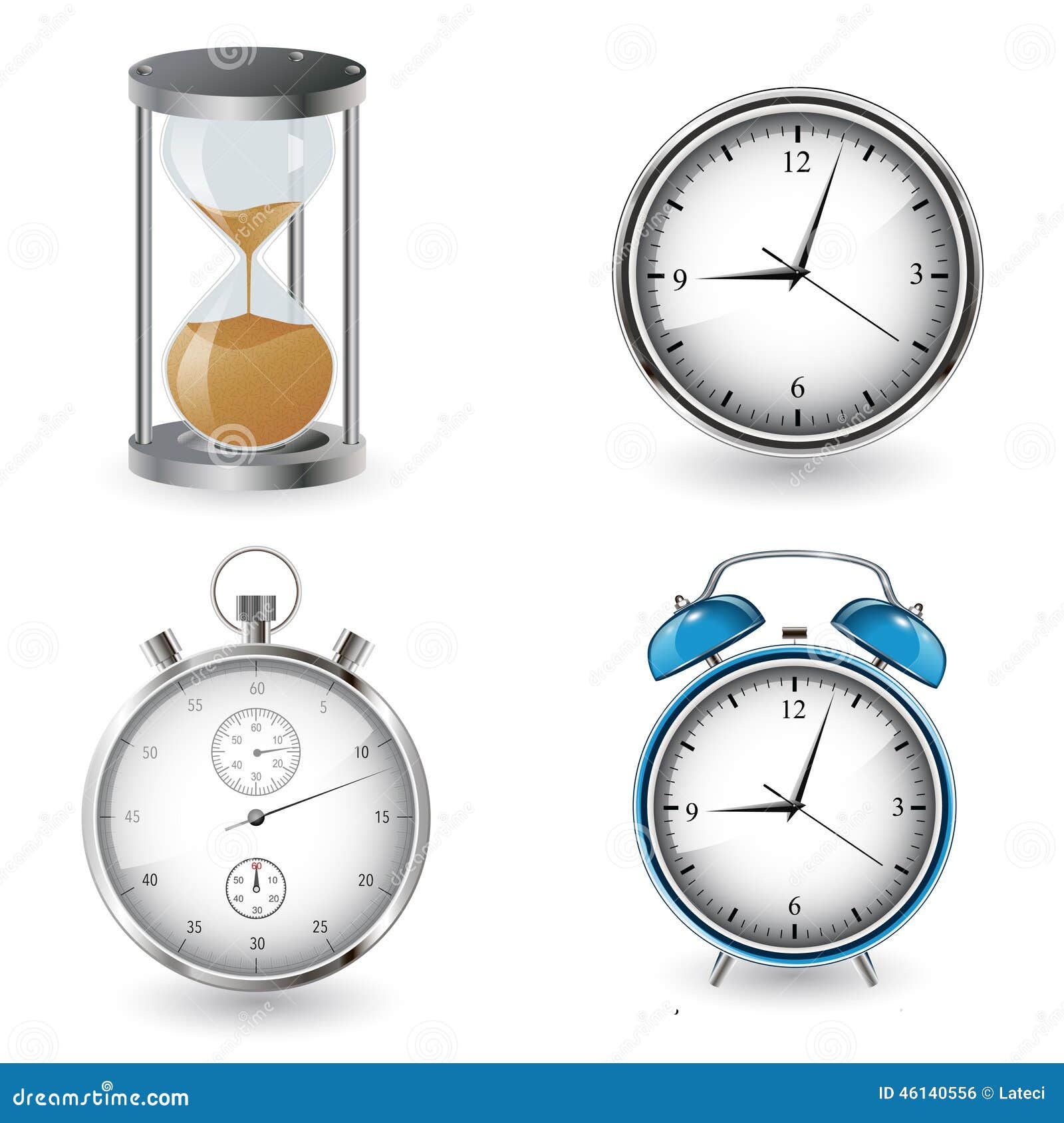 Clock and watch collection stock vector. Illustration of hour - 46140556