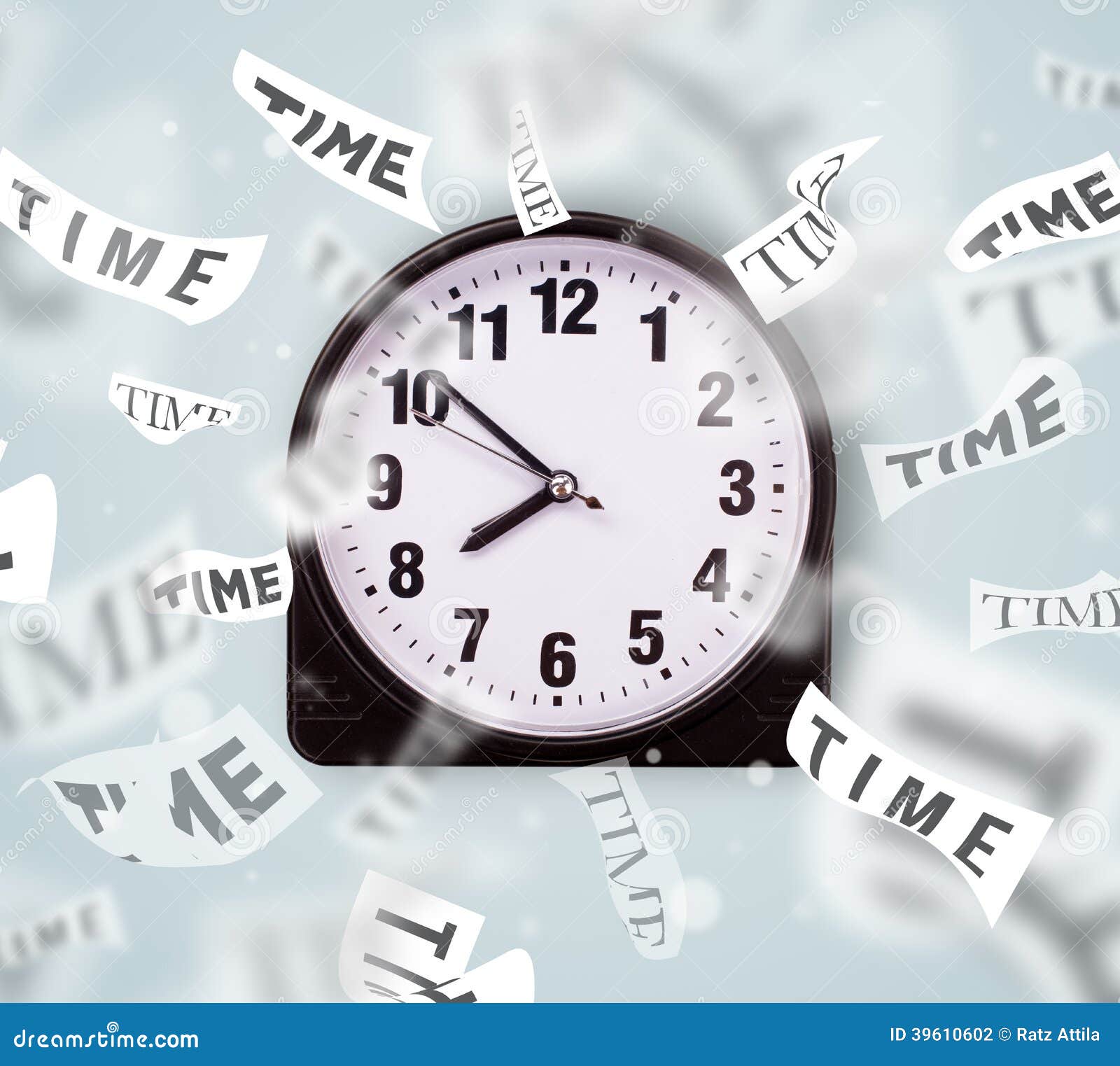 Clock and Watch Concept with Time Flying Away Stock Photo - Image of ...