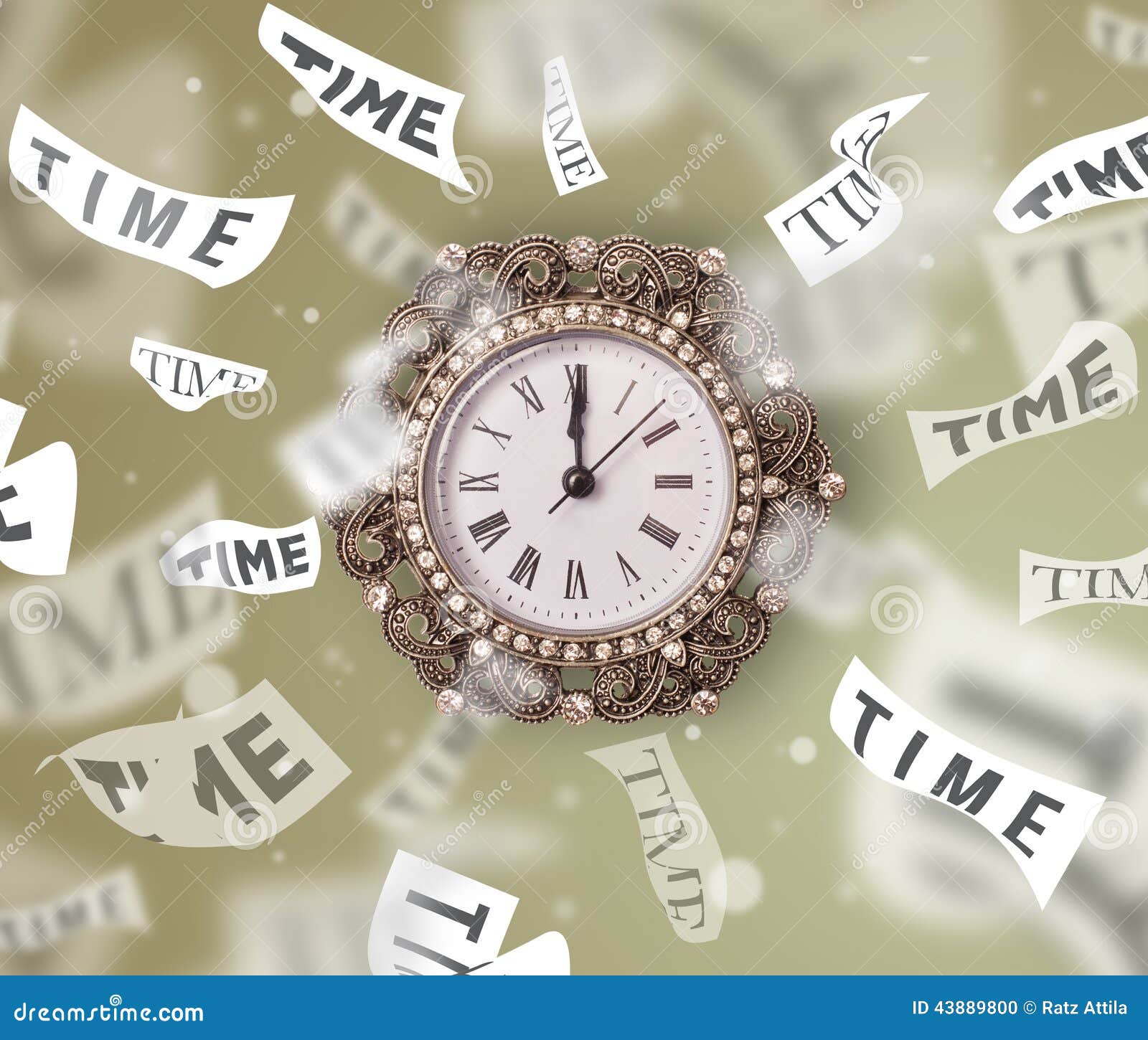 Clock and Watch Concept with Time Flying Away Stock Photo - Image of ...