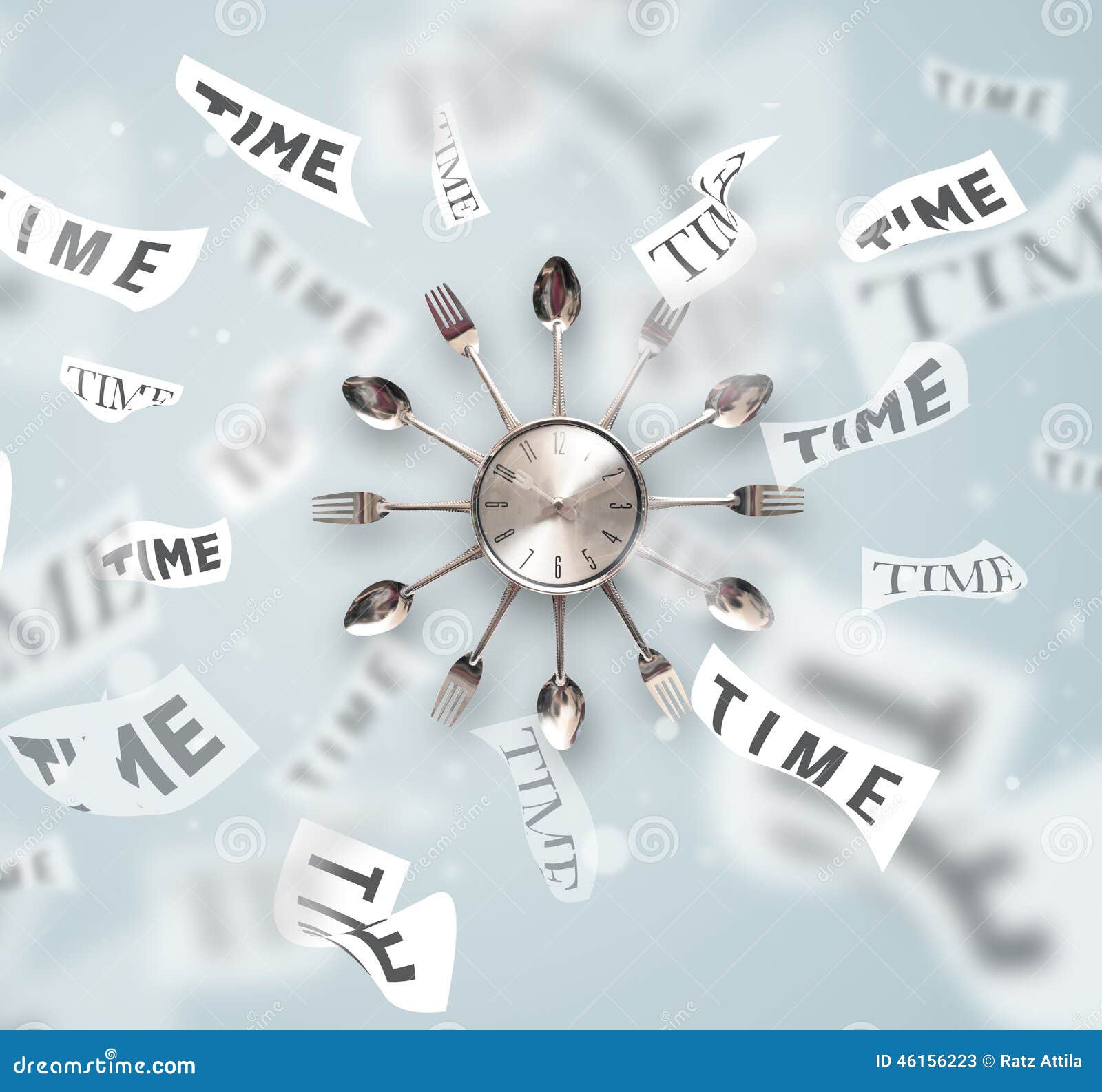 Clock and Watch Concept with Time Flying Away Stock Image - Image of ...