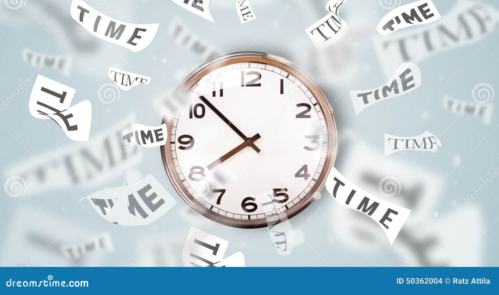 Clock and Watch Concept with Time Flying Away Stock Photo - Image of ...