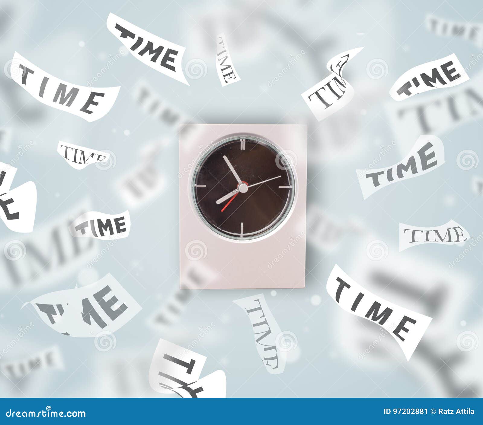 Clock and Watch Concept with Time Flying Away Stock Image - Image of ...