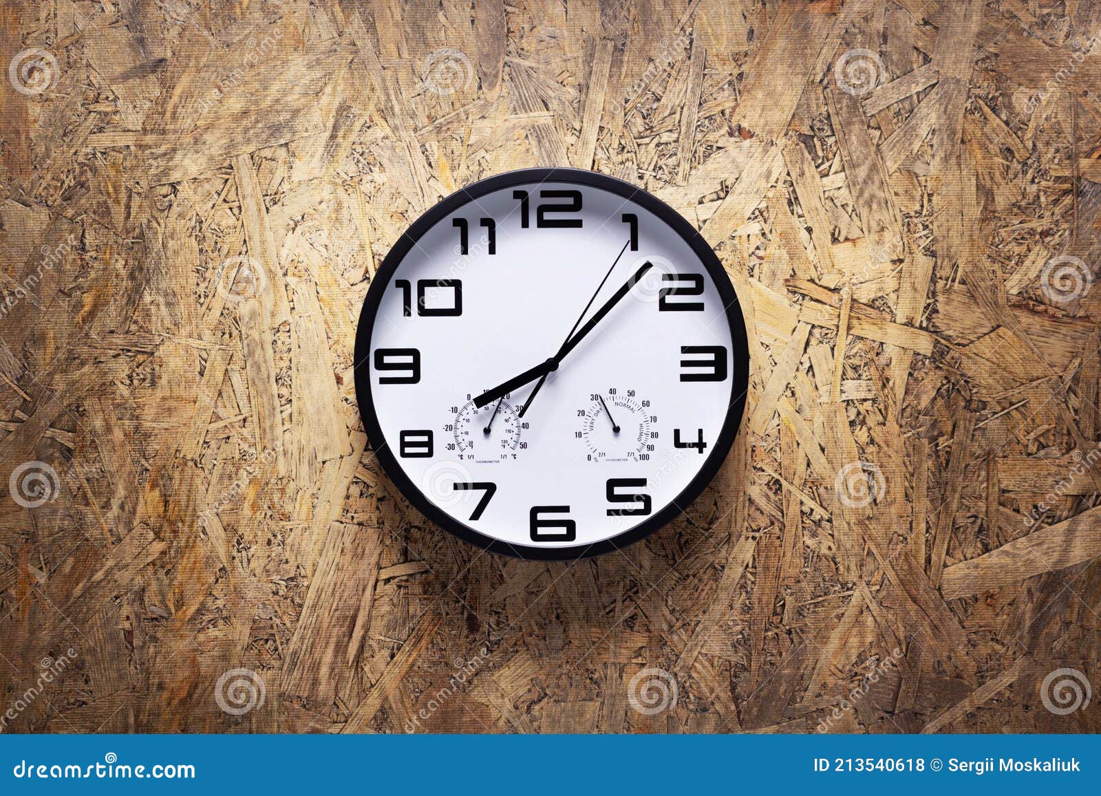 Clock Watch at Wooden Chipboard of Wall Surface Background Texture ...