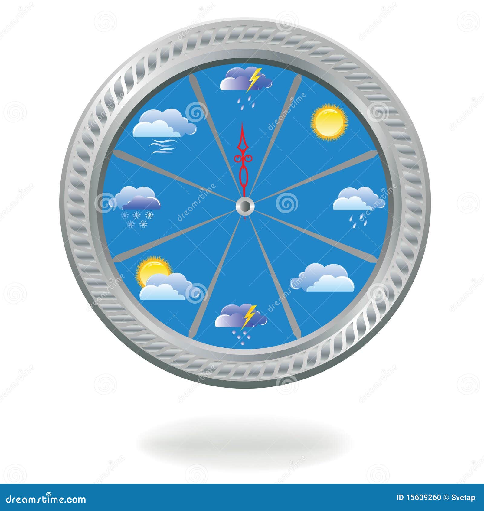 Clock with weather icons stock vector. Illustration of season - 15609260