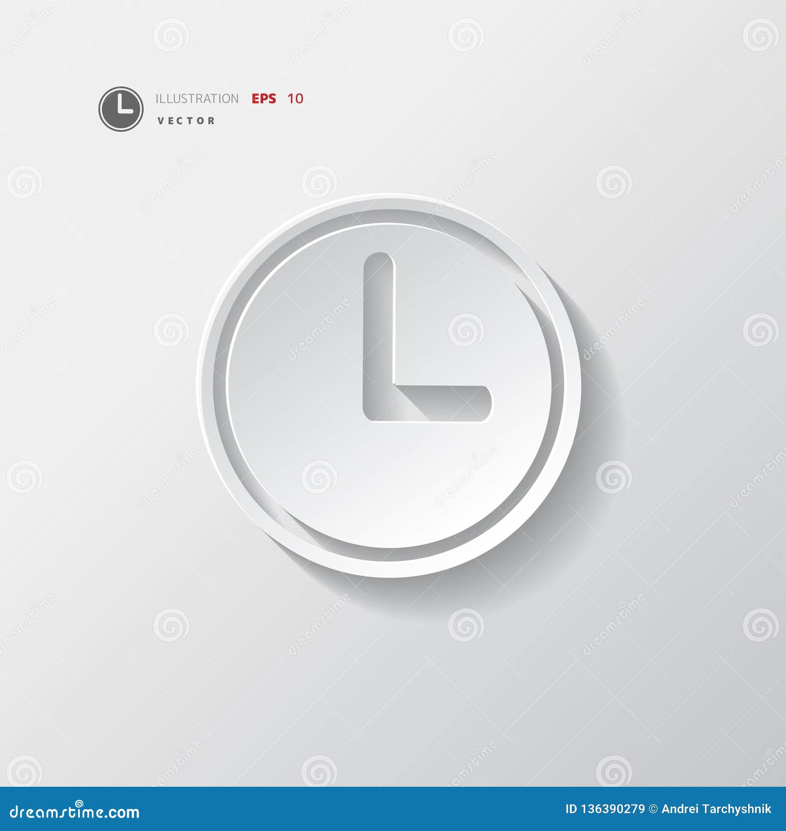 Clock Web Icon Button. Time Symbol. Stock Vector - Illustration of icon ...