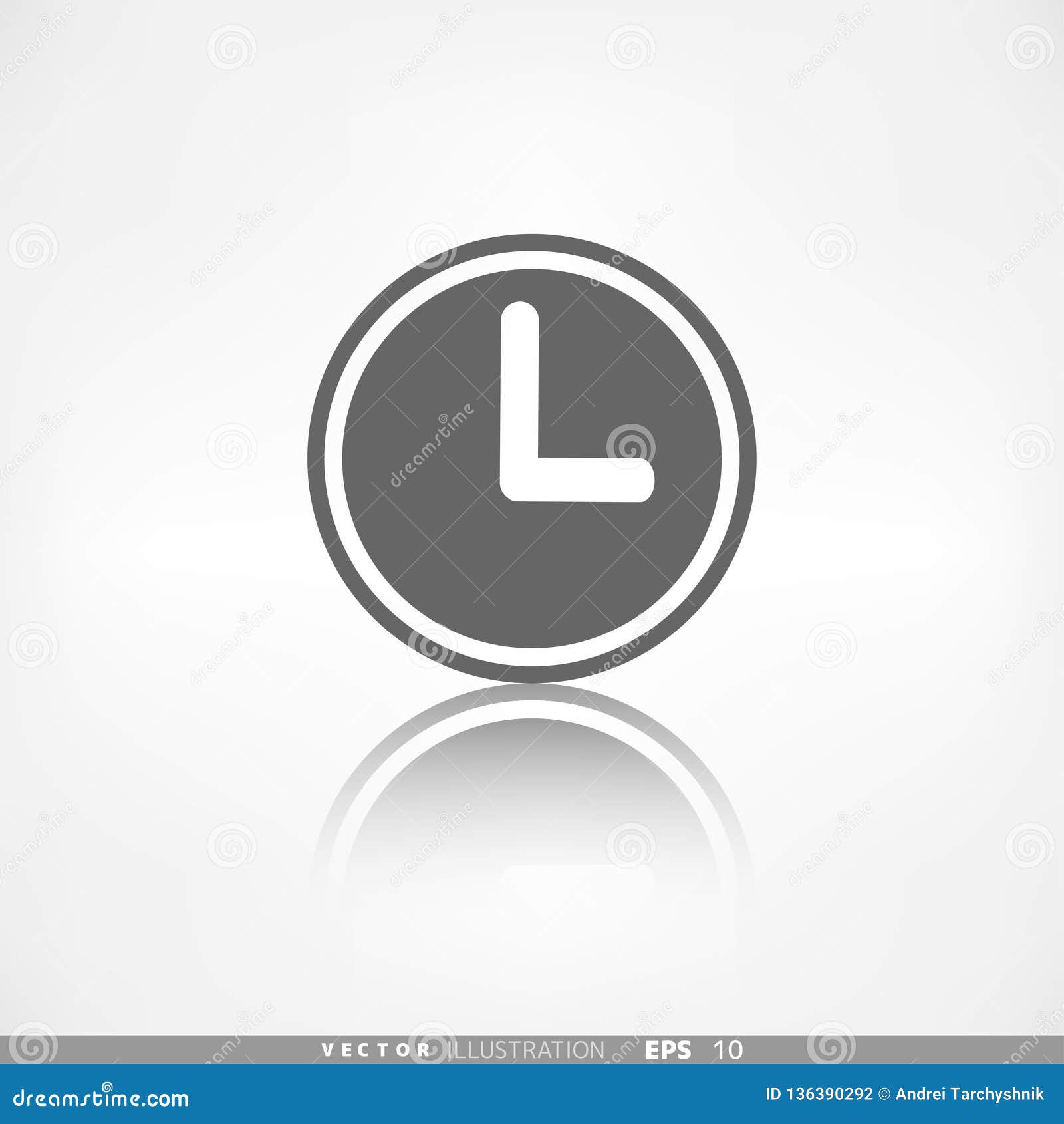 Clock Web Icon Button. Time Symbol. Stock Vector - Illustration of ...